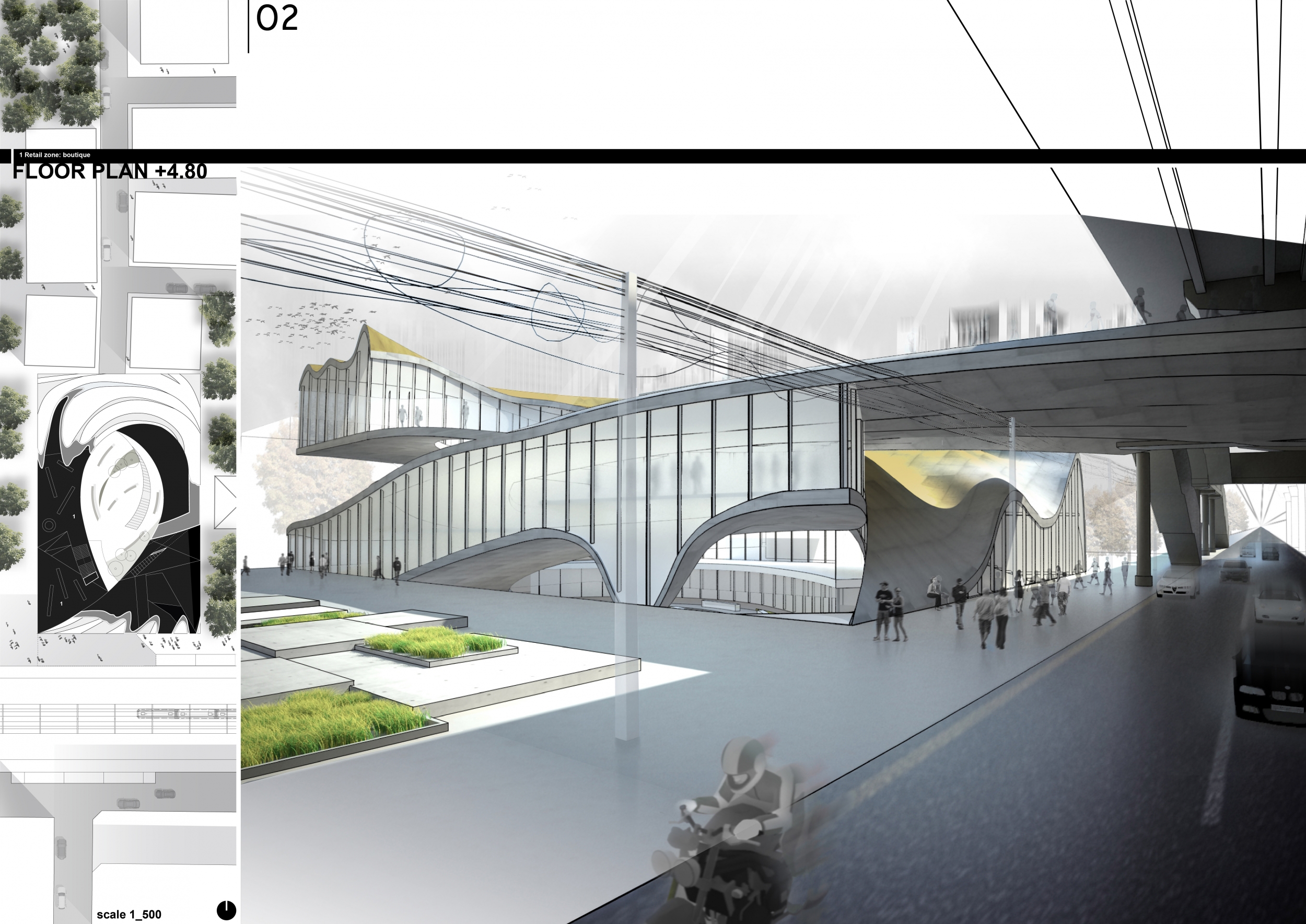 Architecture project // Organic Roof Construction with Glass Façades ...