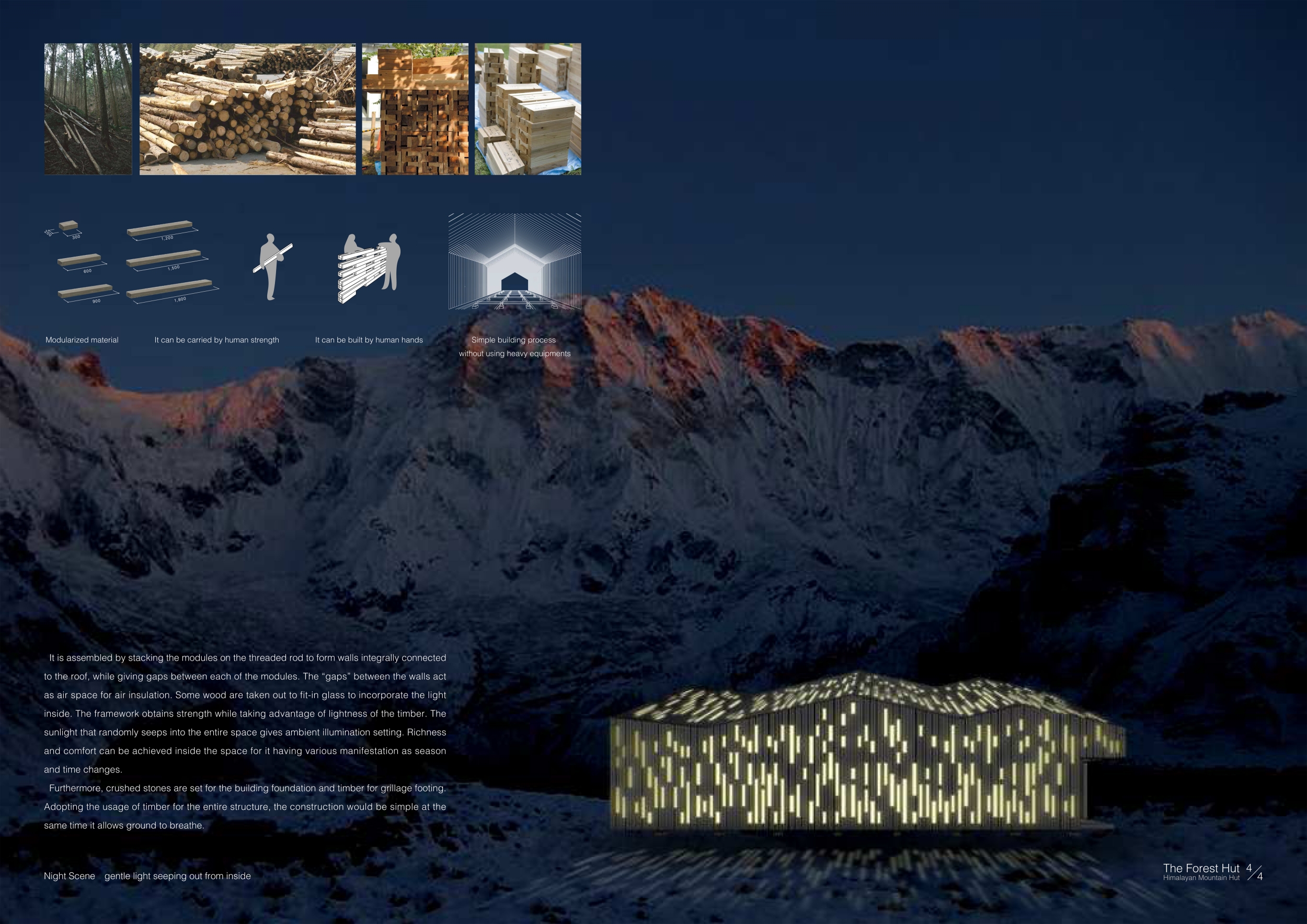 Architecture project // Thinned Wood Construction with Overlapping ...