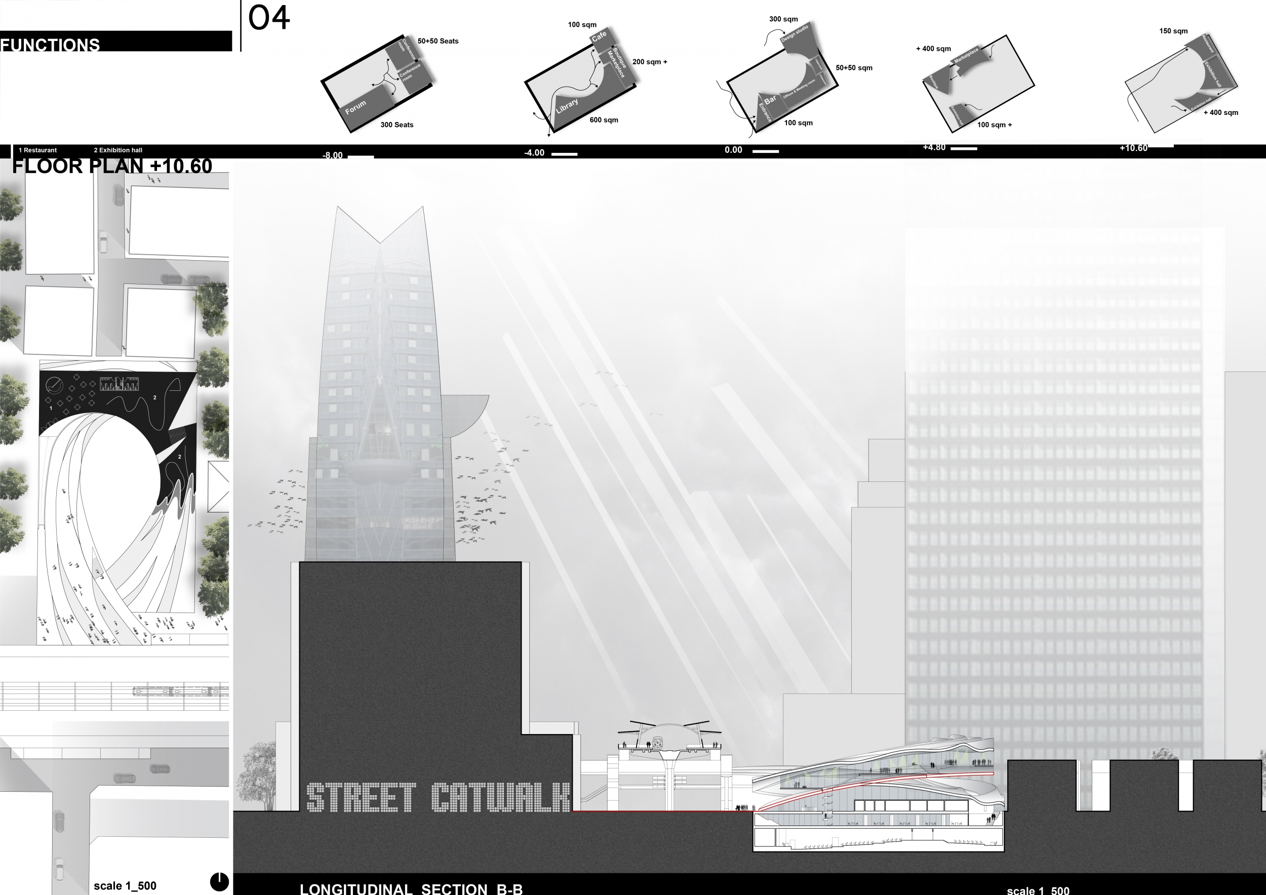 Architecture project // Organic Roof Construction with Glass Façades ...