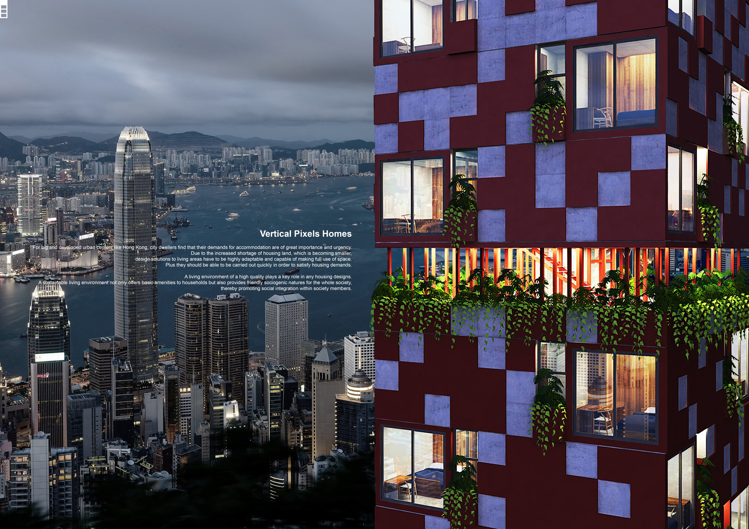 Architecture project // Pixelated Facades and Modular Living Spaces in ...