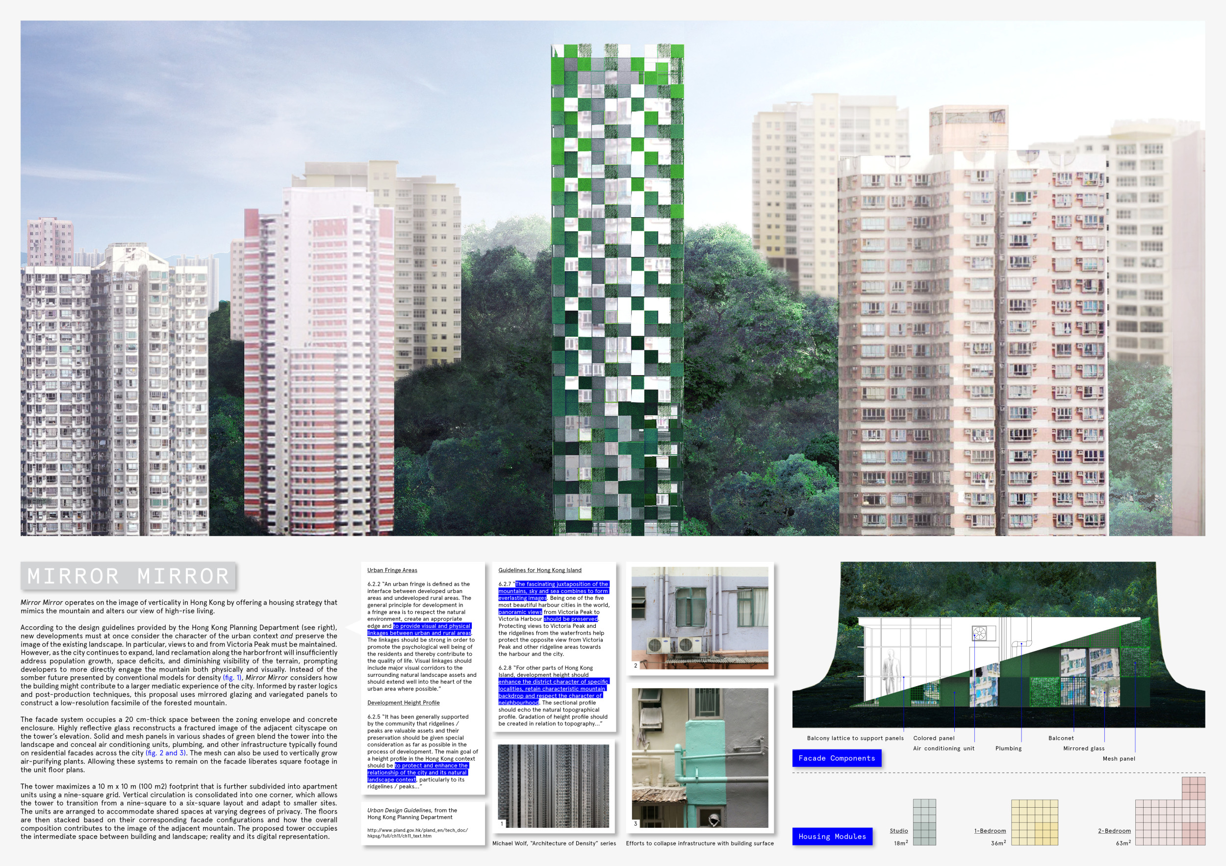 Architecture project // Mirrored Facades with Vertical Gardens Creating ...