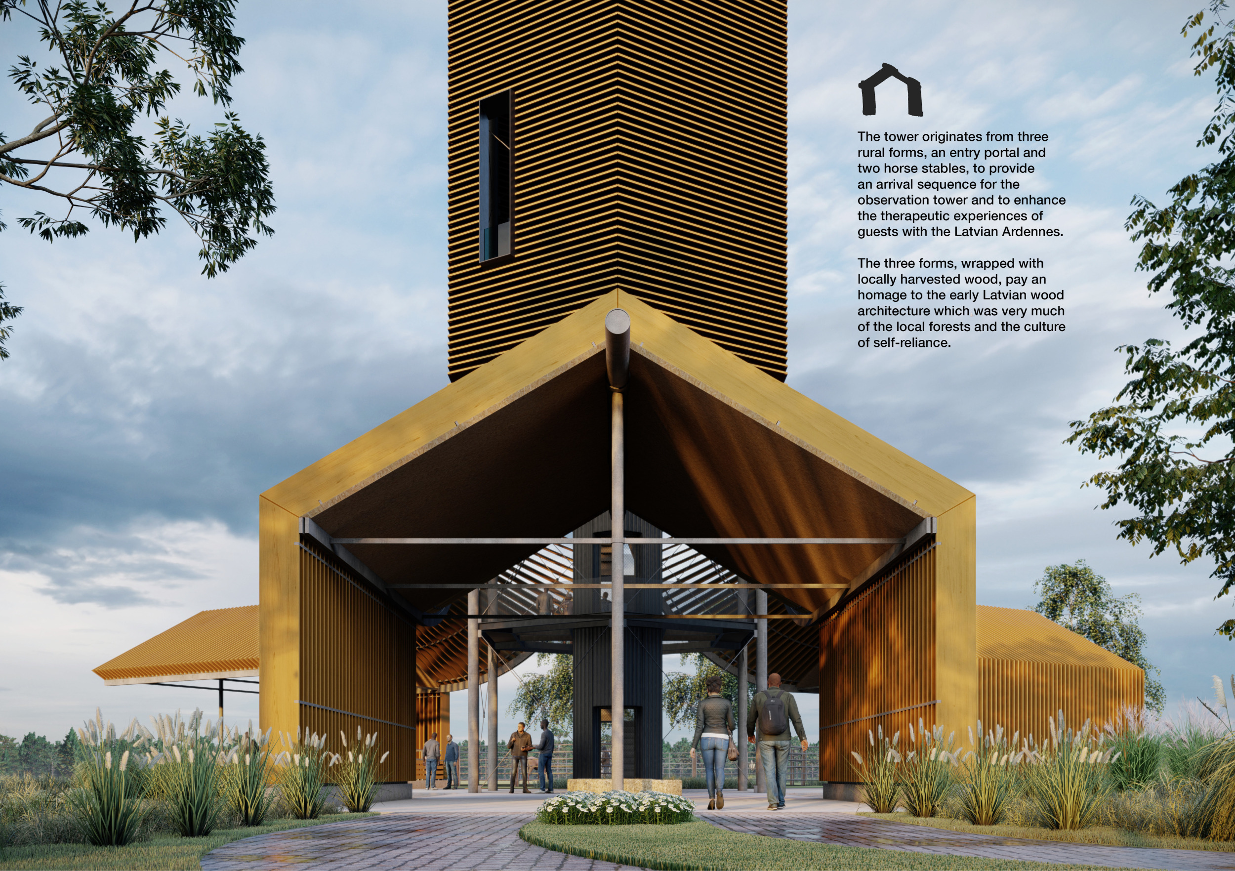 Architecture project // Hexagonal Observation Tower Crafted from Local ...