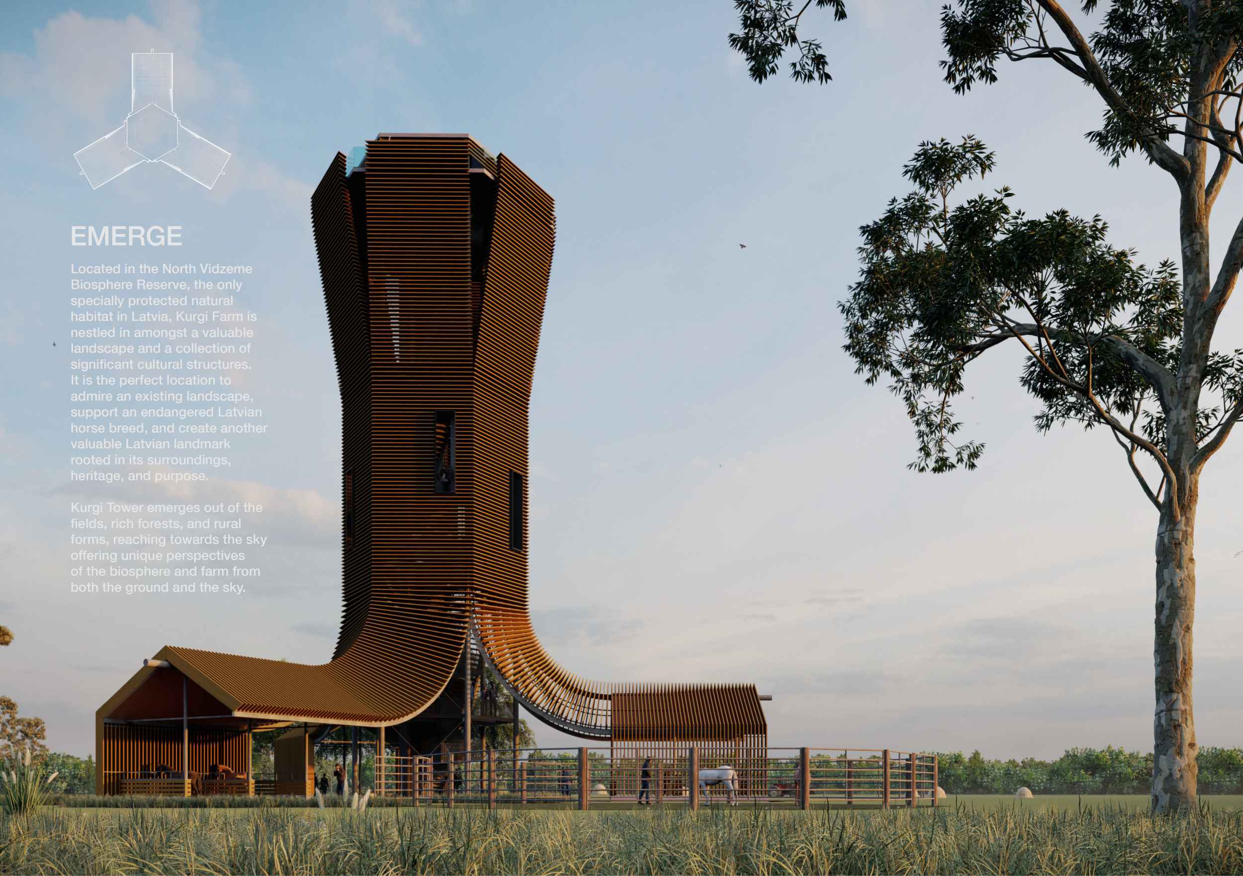 Architecture project // Hexagonal Observation Tower Crafted from Local ...