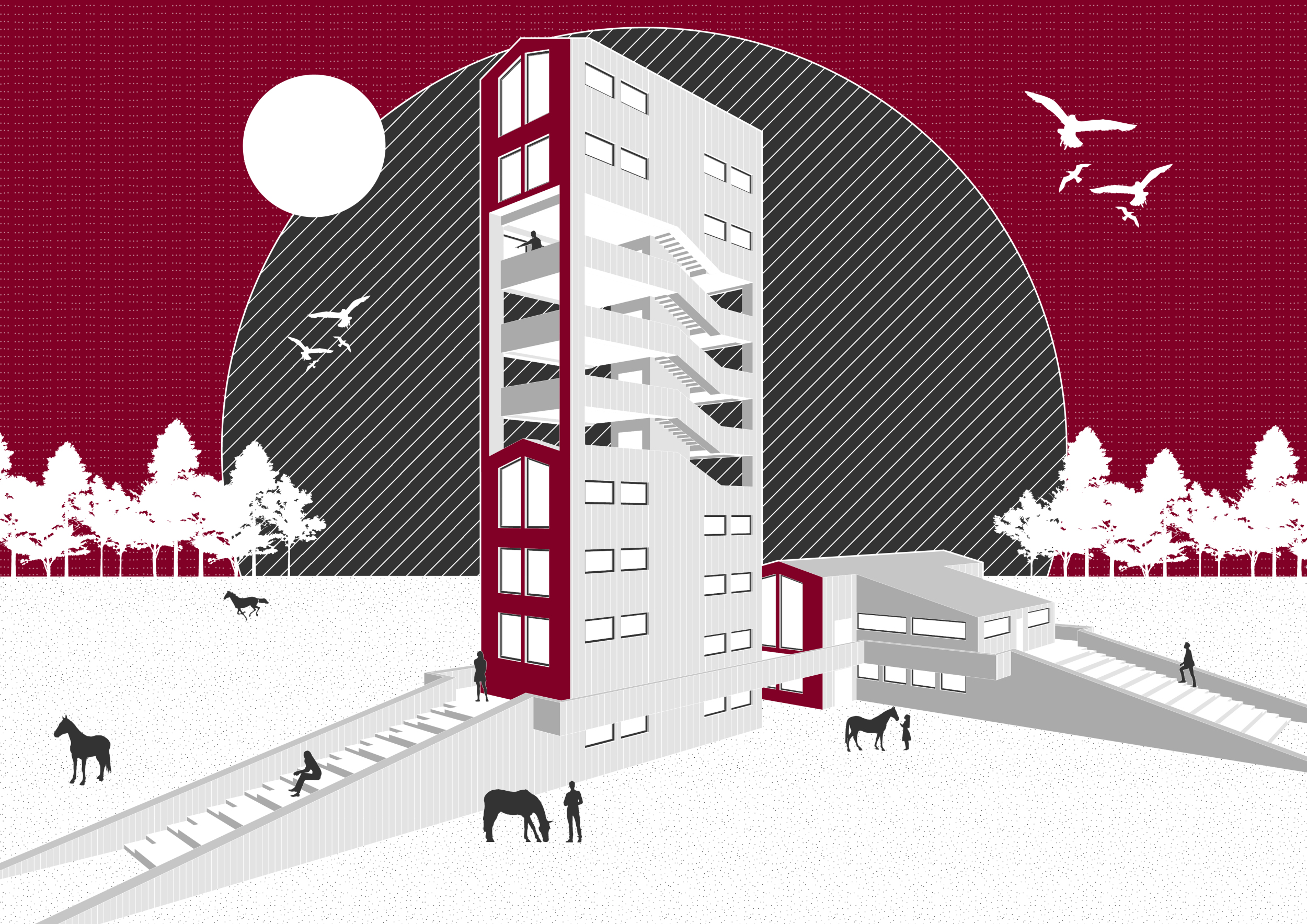 Architecture project // Equestrian Facilities with Community Space and ...
