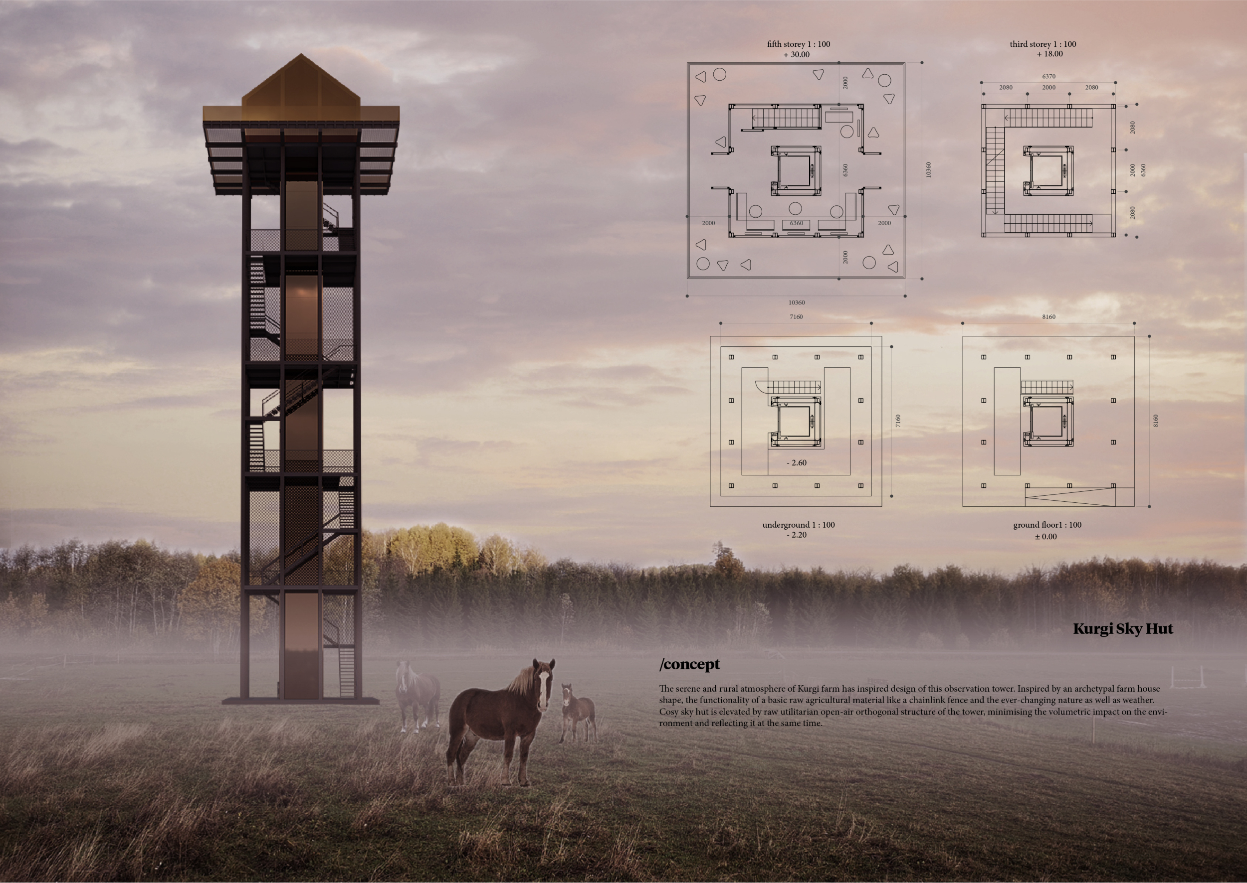 Architecture project // Reflective Glass and Chain-Link Framework ...