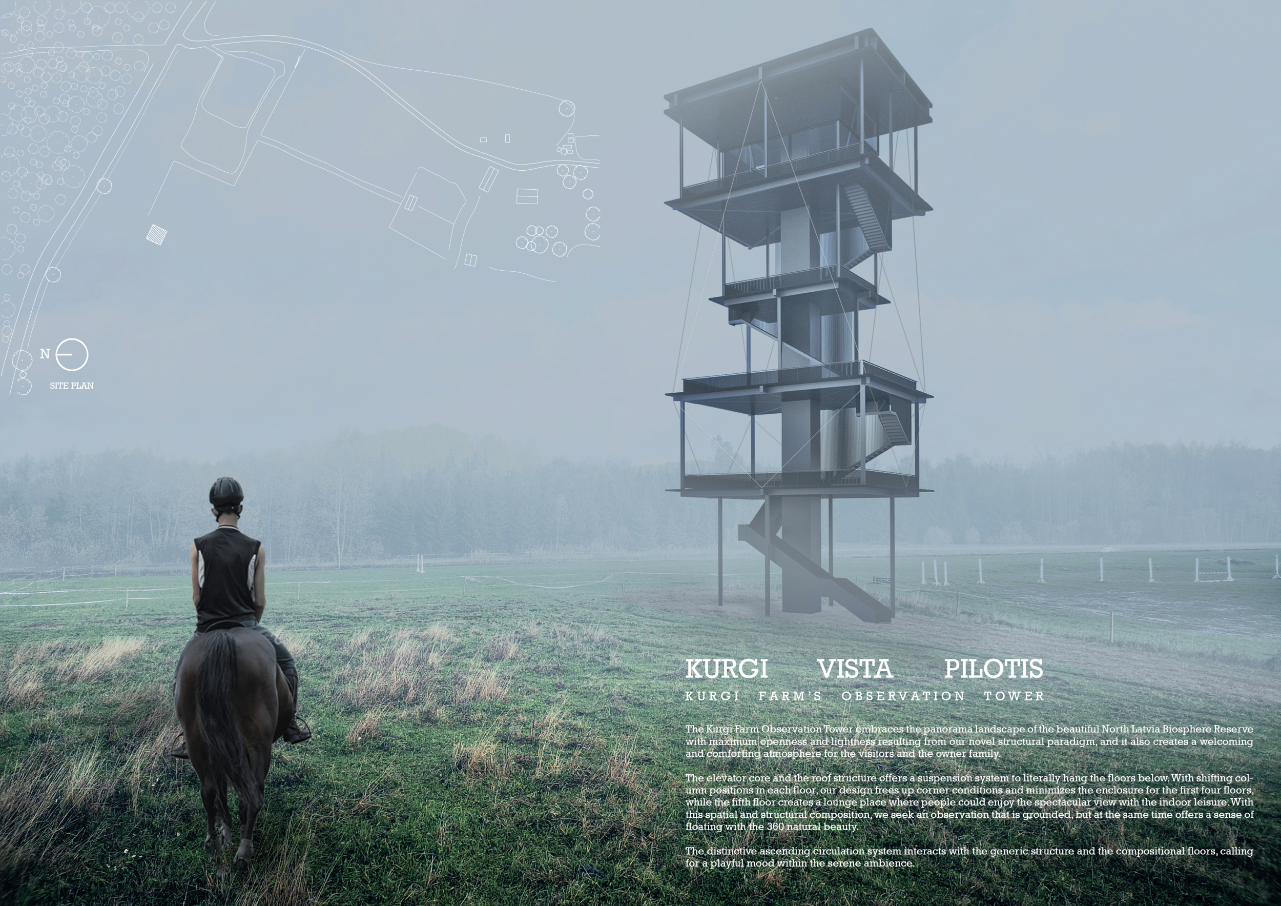 Architecture project // Elevated Viewing Structure Crafted from Steel ...