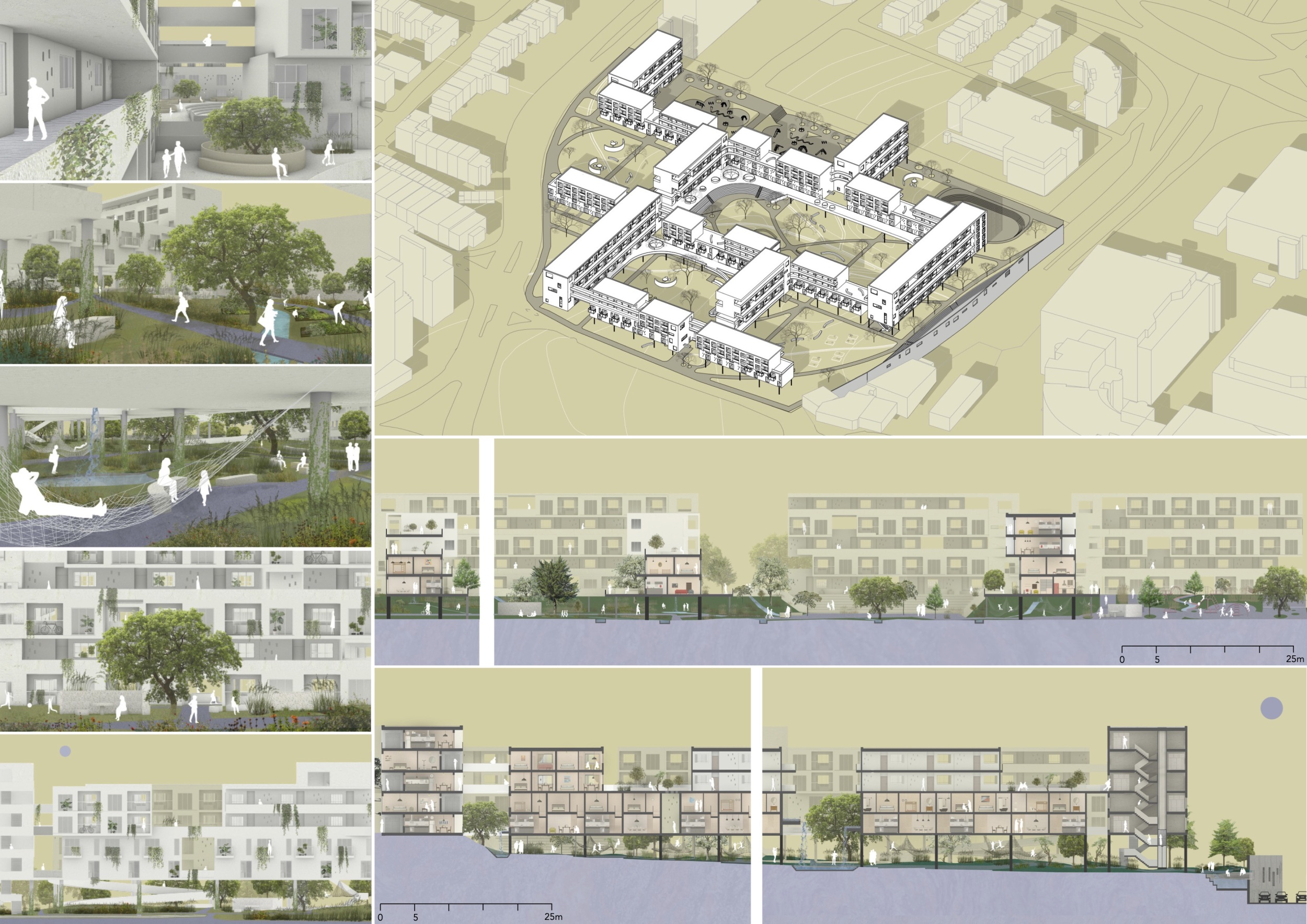 Architecture project // Elevated Community Housing with Integrated ...