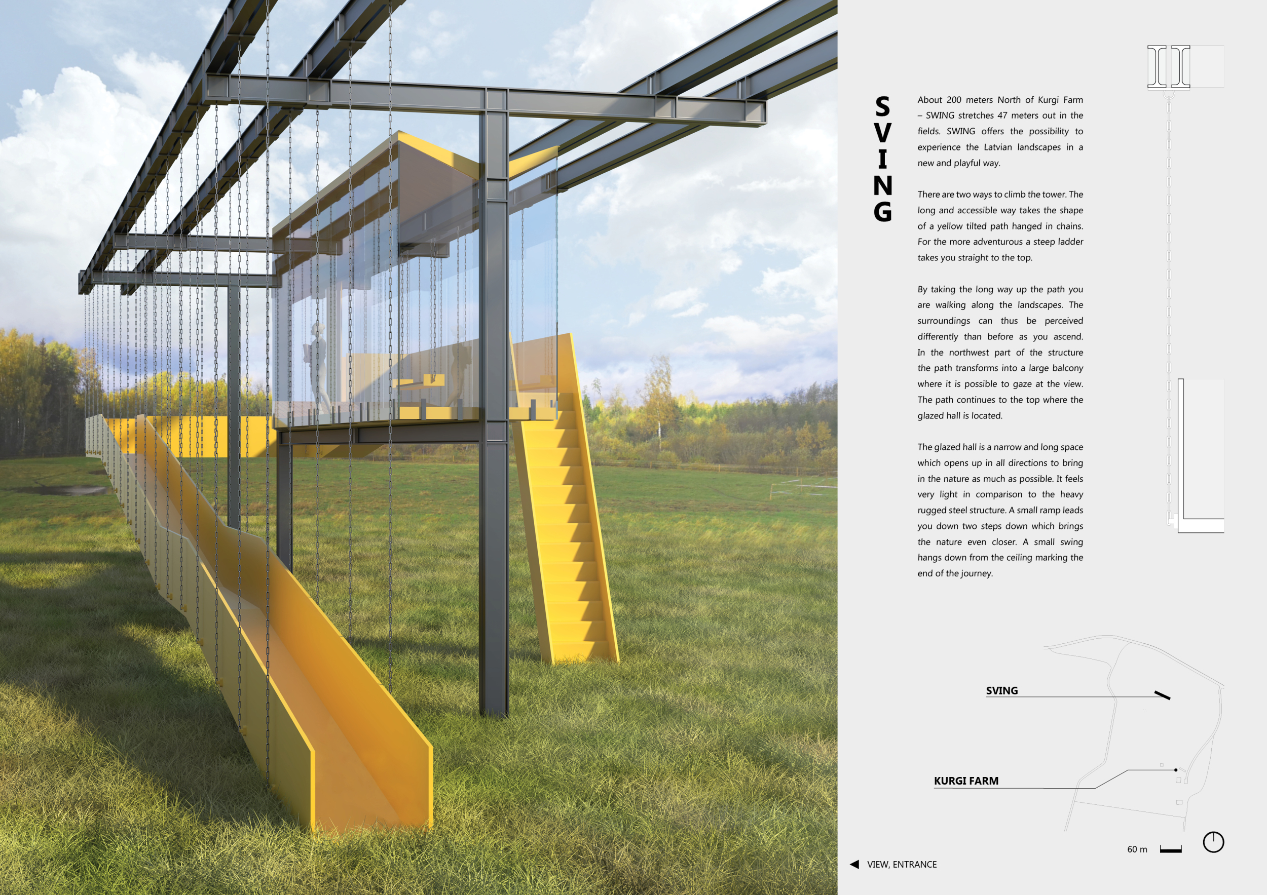 Architecture project // Suspended Steel and Yellow Pathways in a ...