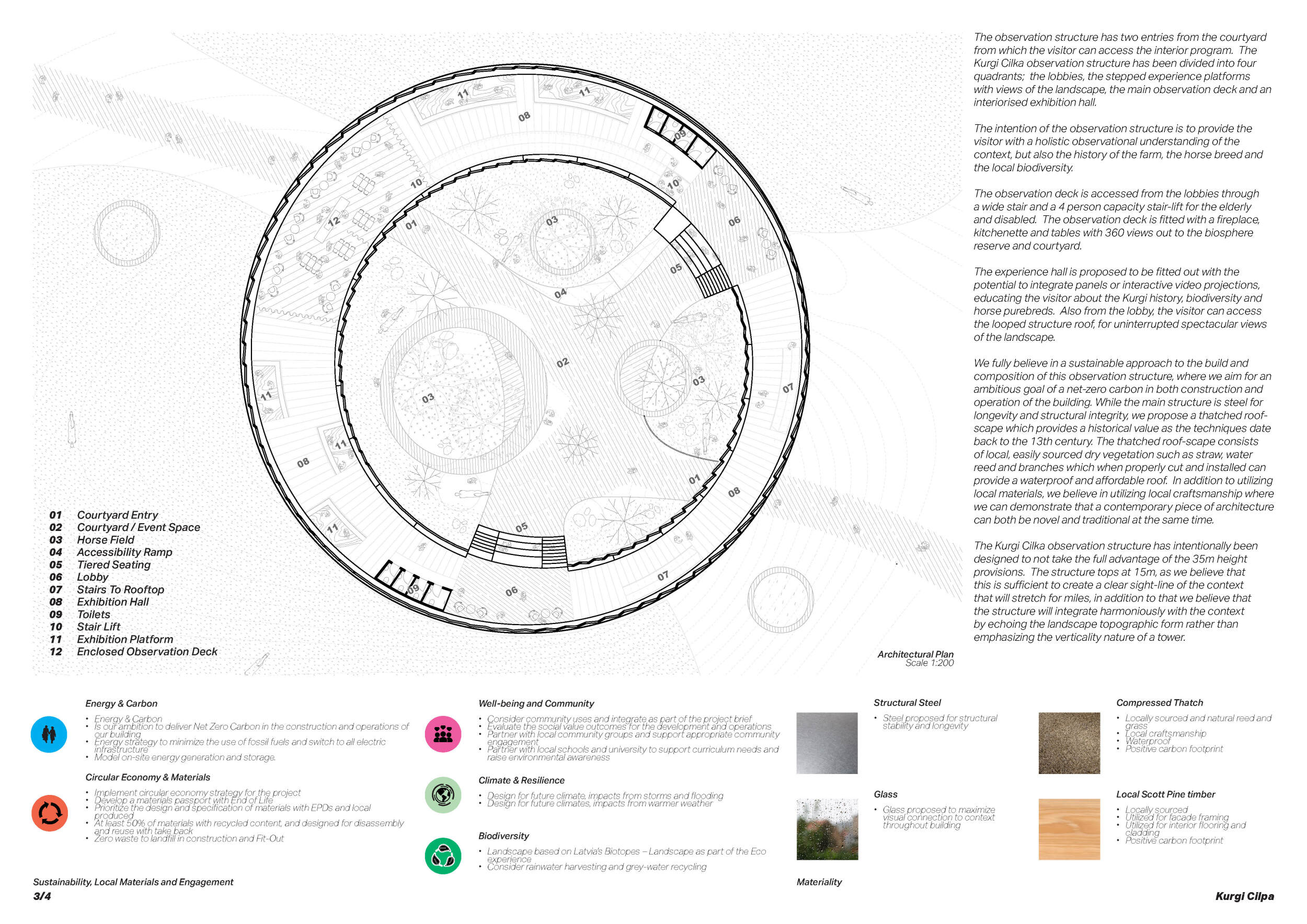 Architecture project // Compressed Thatch Roof and Scott Pine Structure ...