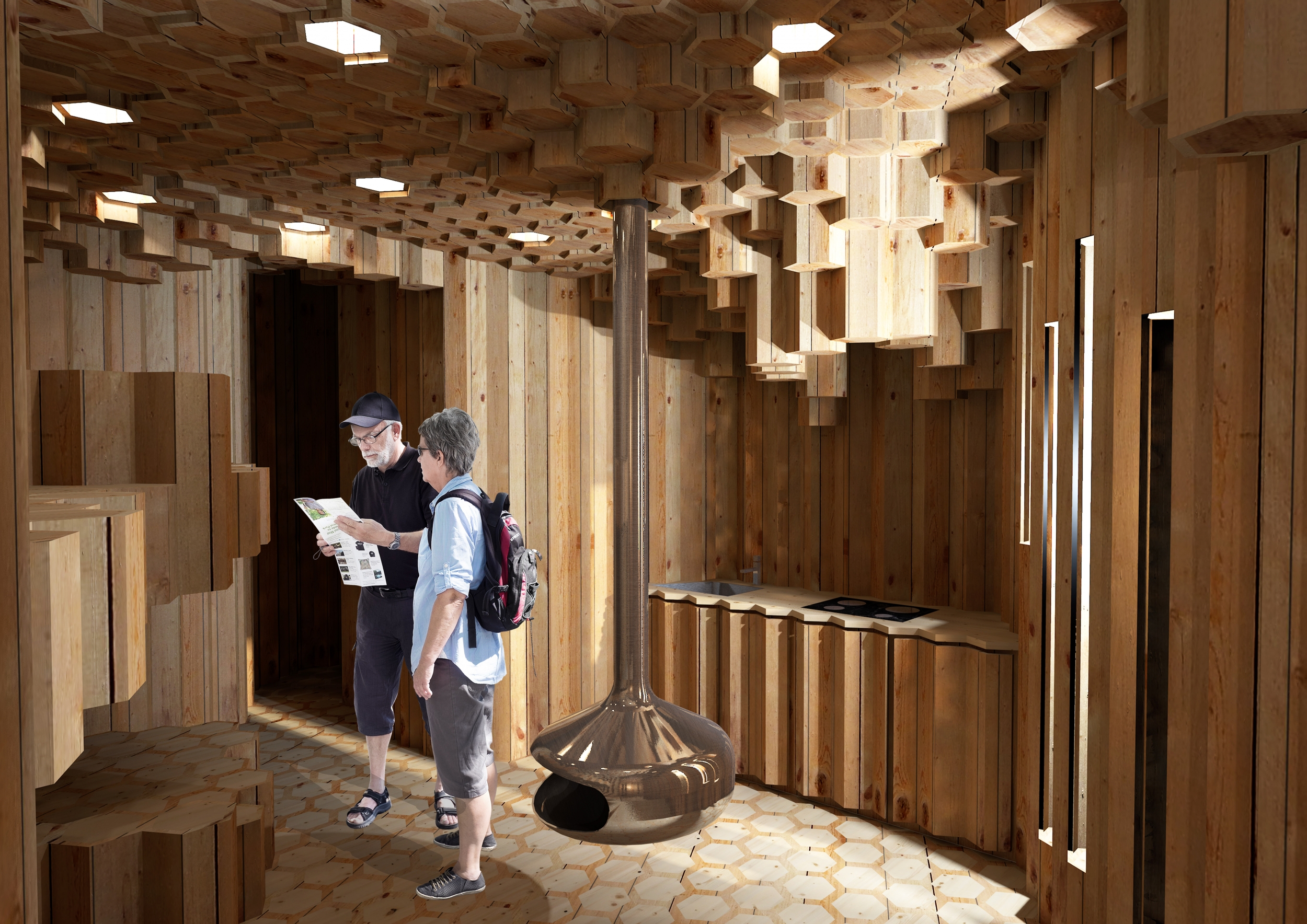 Architecture project // Hexagonal Structure Built with Engineered Wood ...
