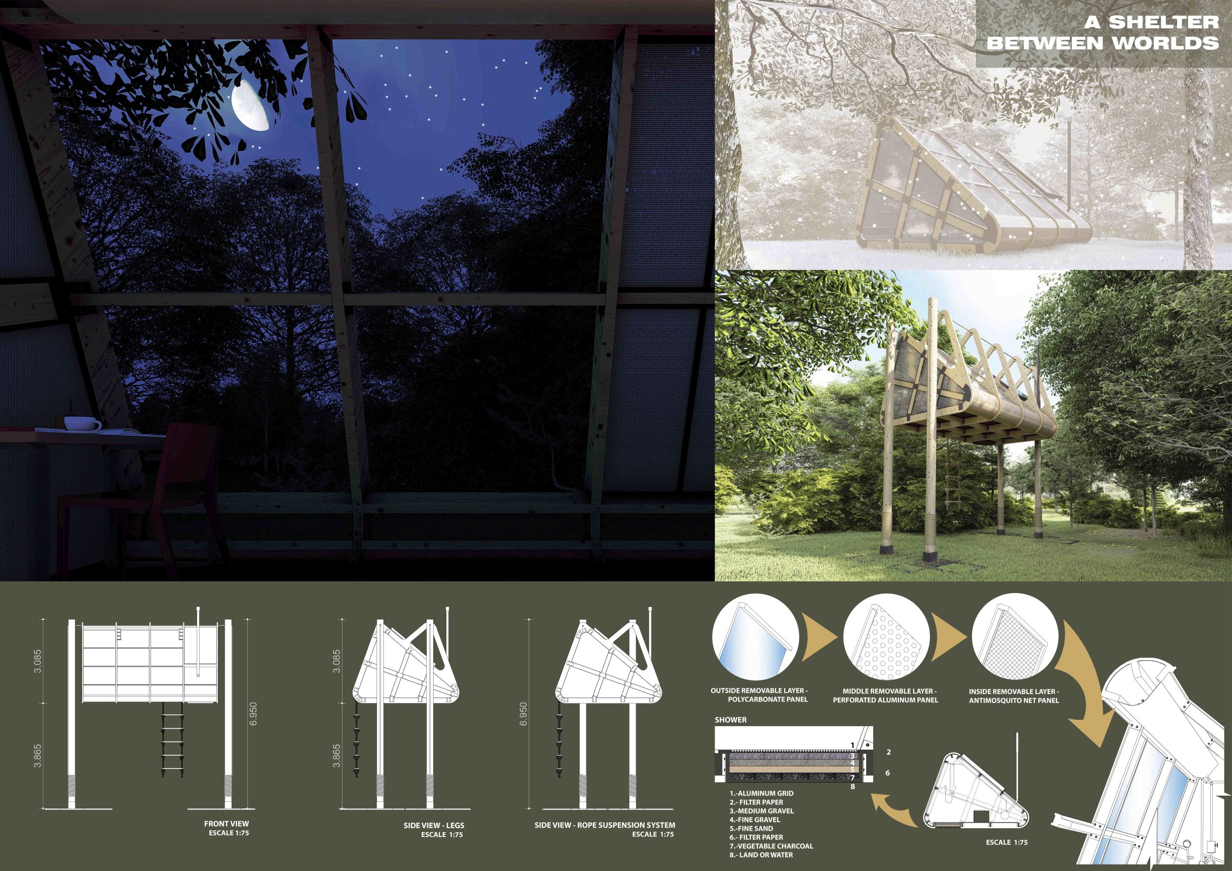 Architecture project // Floating Cabin Featuring Perforated Panels and ...