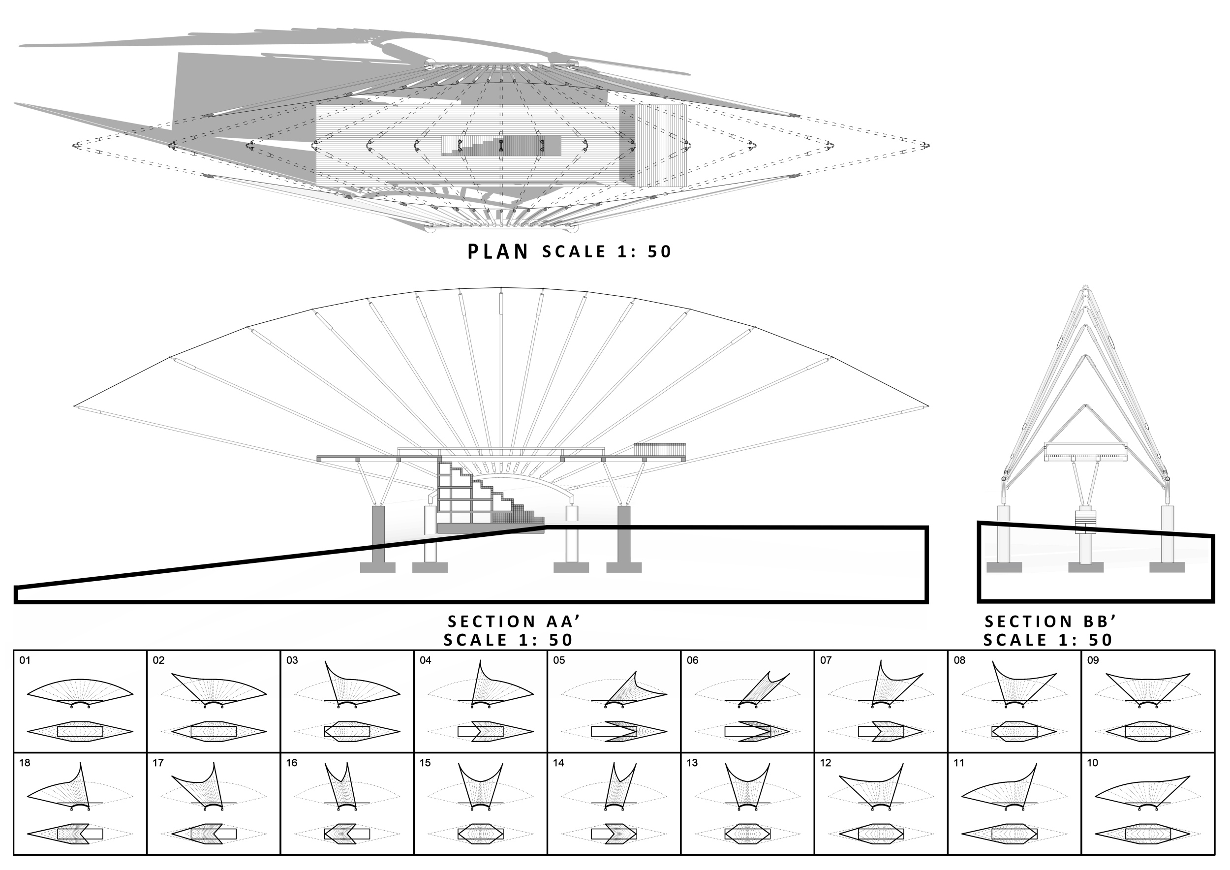 Architecture project // Tarpaulin Canopy and Local Wood in a Community ...