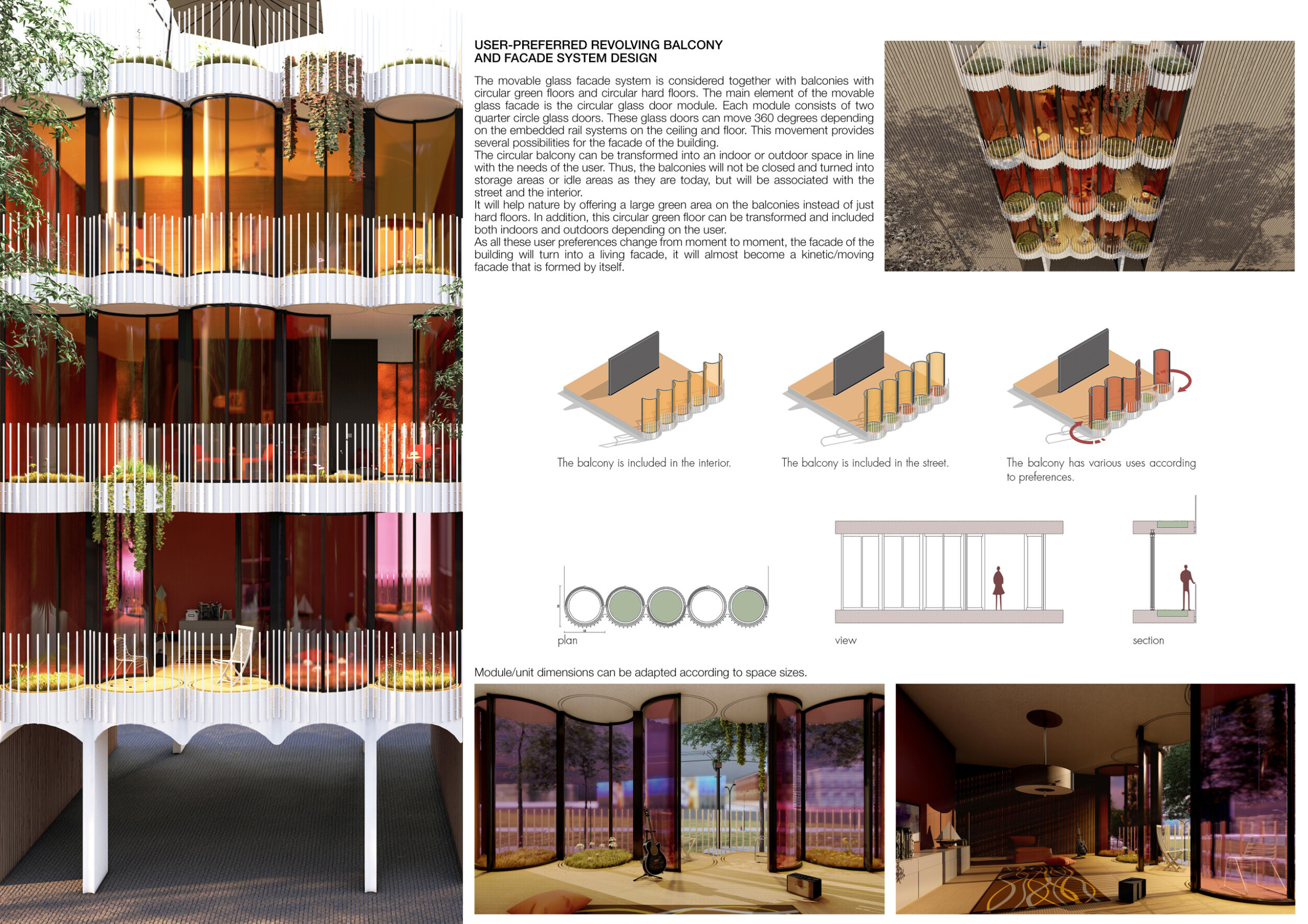 Architecture project // Kinetic Glass Facade with Circular Green ...