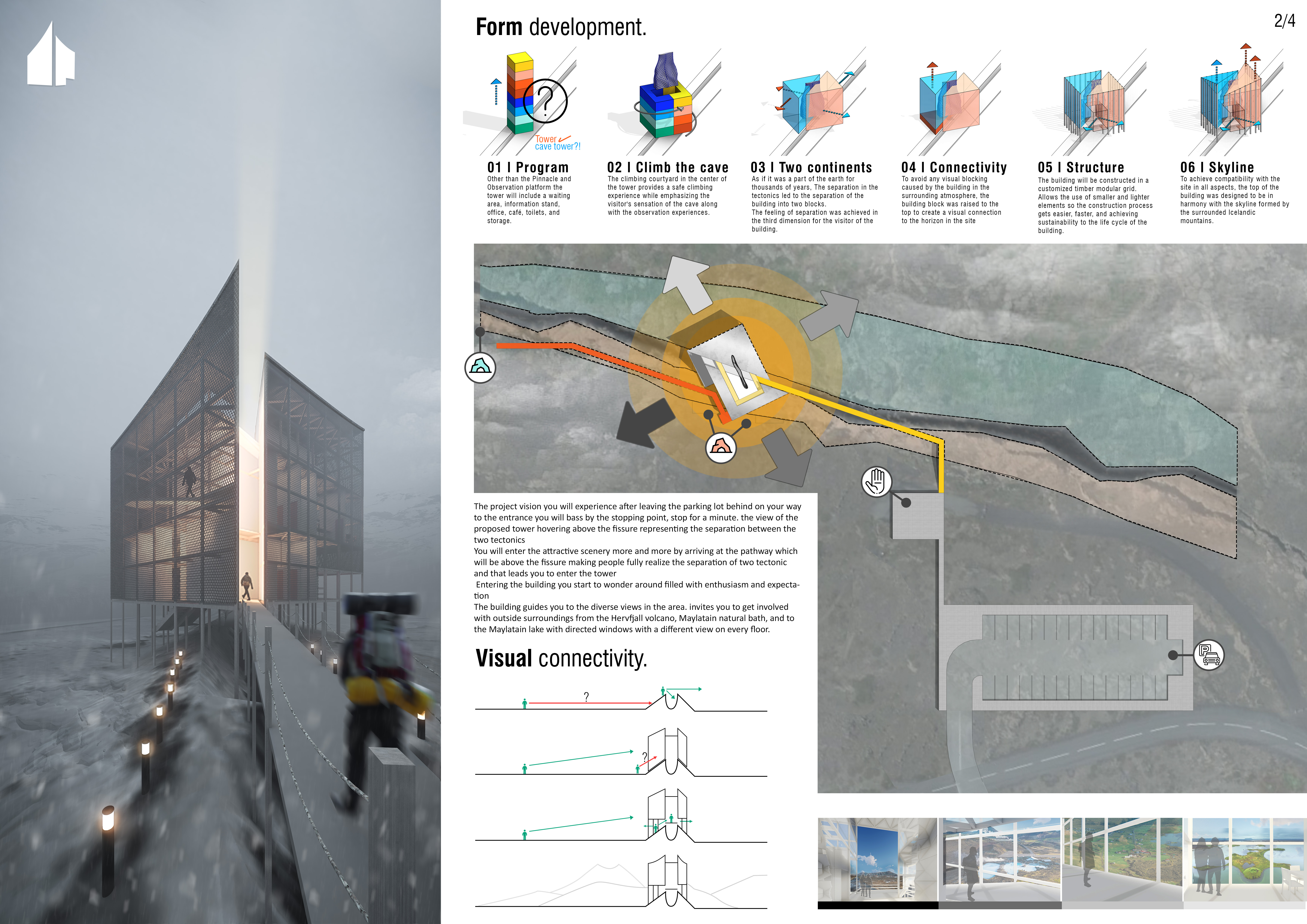 Architecture project // Cave Tower Featuring Timber Climbing Courtyard ...