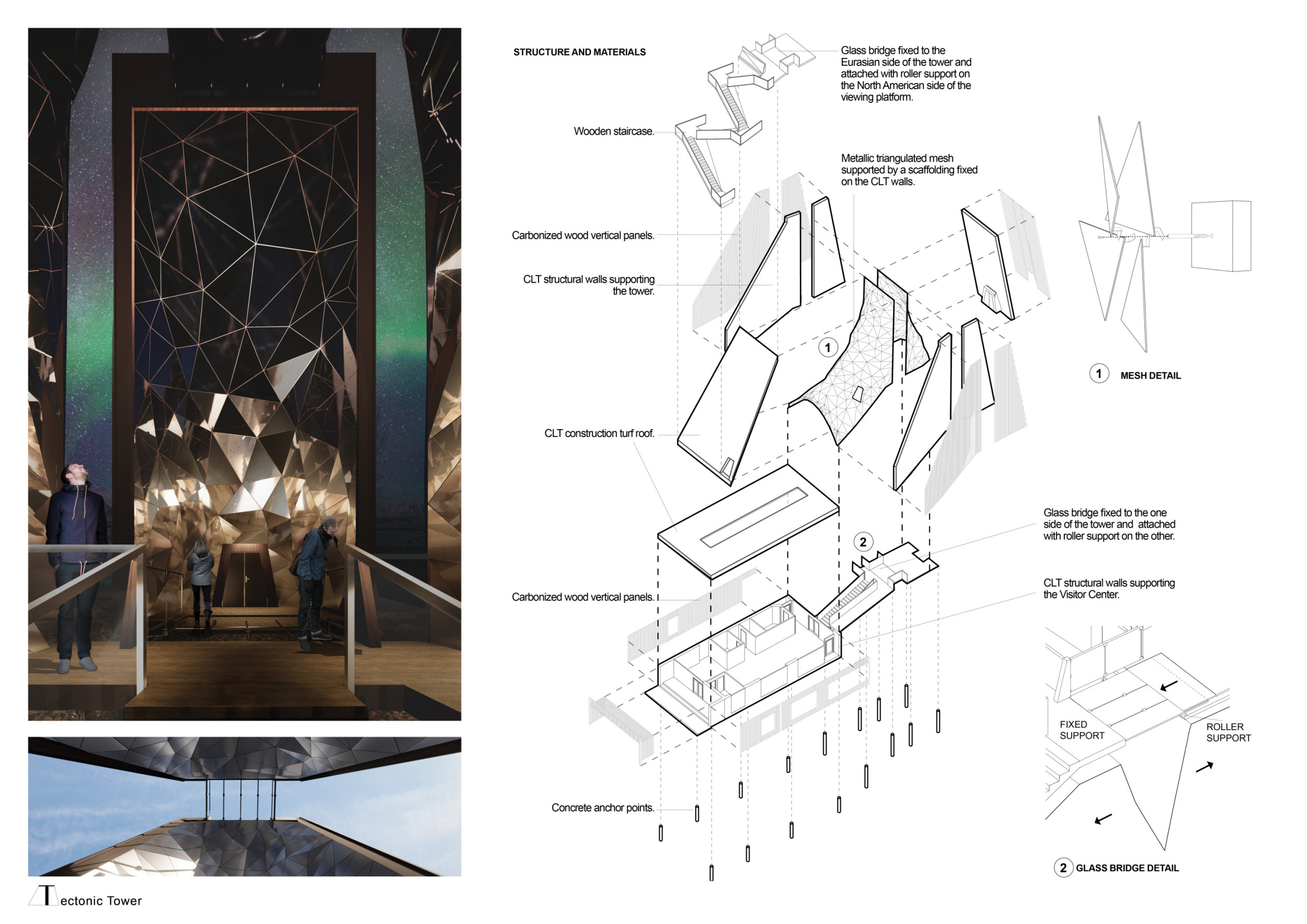 Architecture project // Crystal Textured Tower Overlooking Tectonic ...