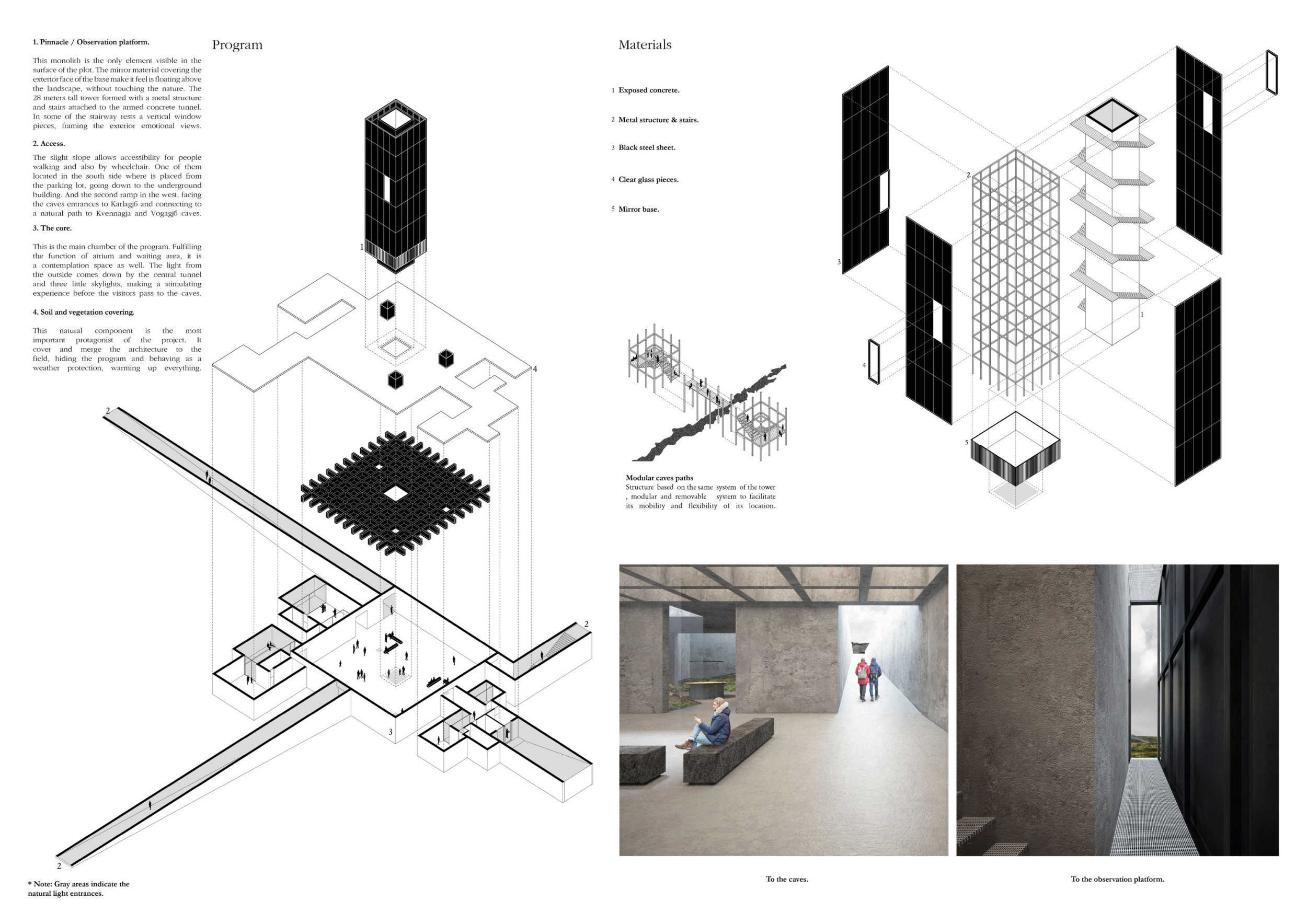 Architecture project // Reflective Monolith Integrating Natural Light ...
