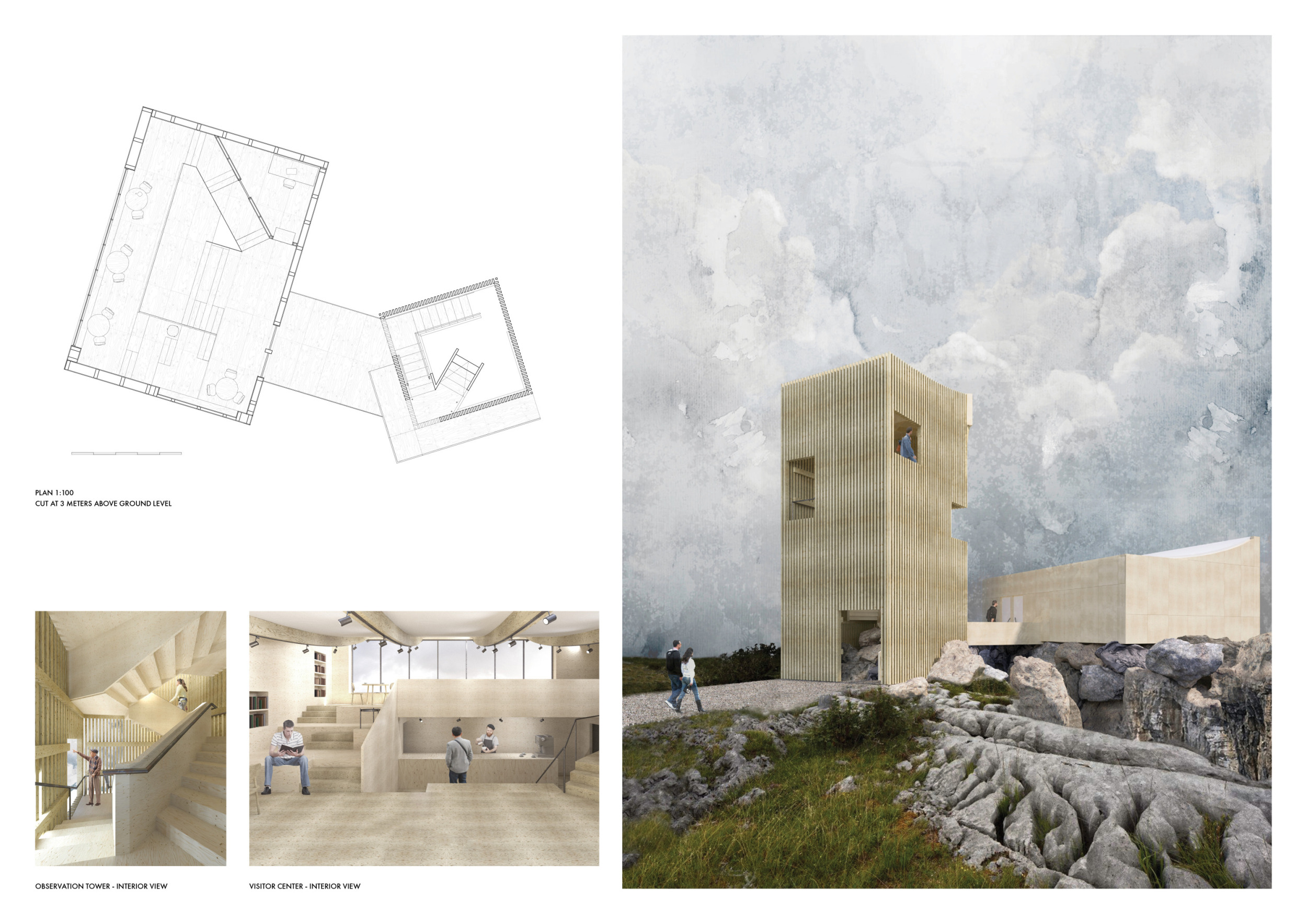 Architecture project // Porous Wood Enclosure with Trilateral ...