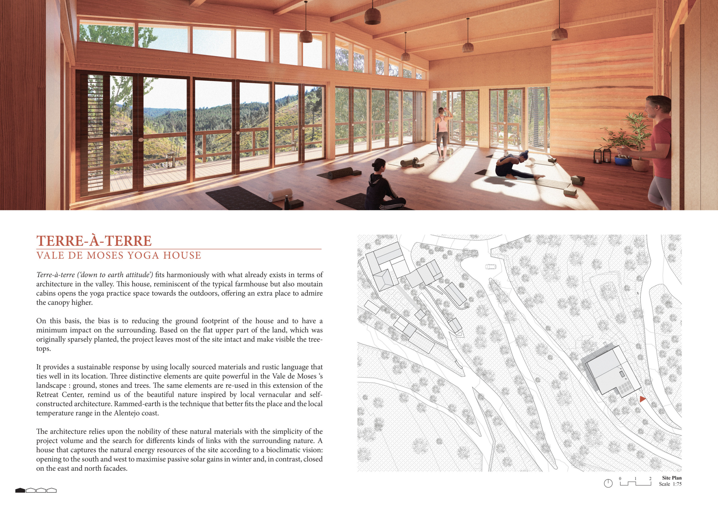 Architecture project // Elevated Yoga Studio with Rammed-Earth ...