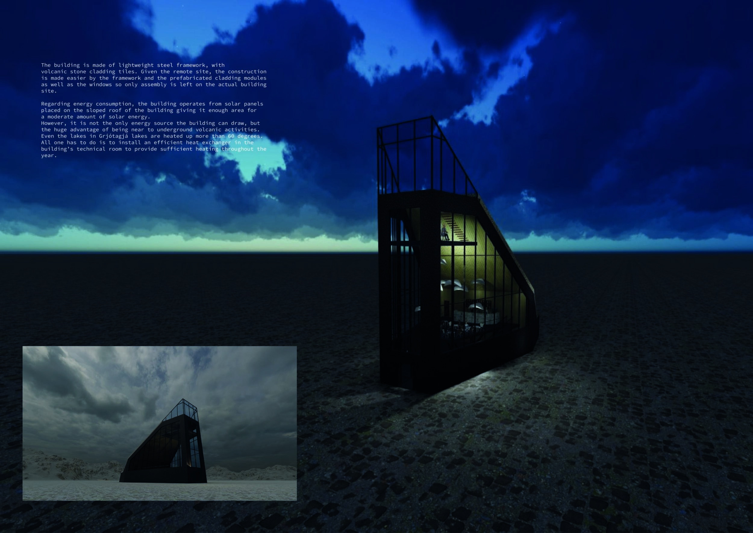 Architecture project // Cavernous Spaces with Volcanic Stone and Steel ...