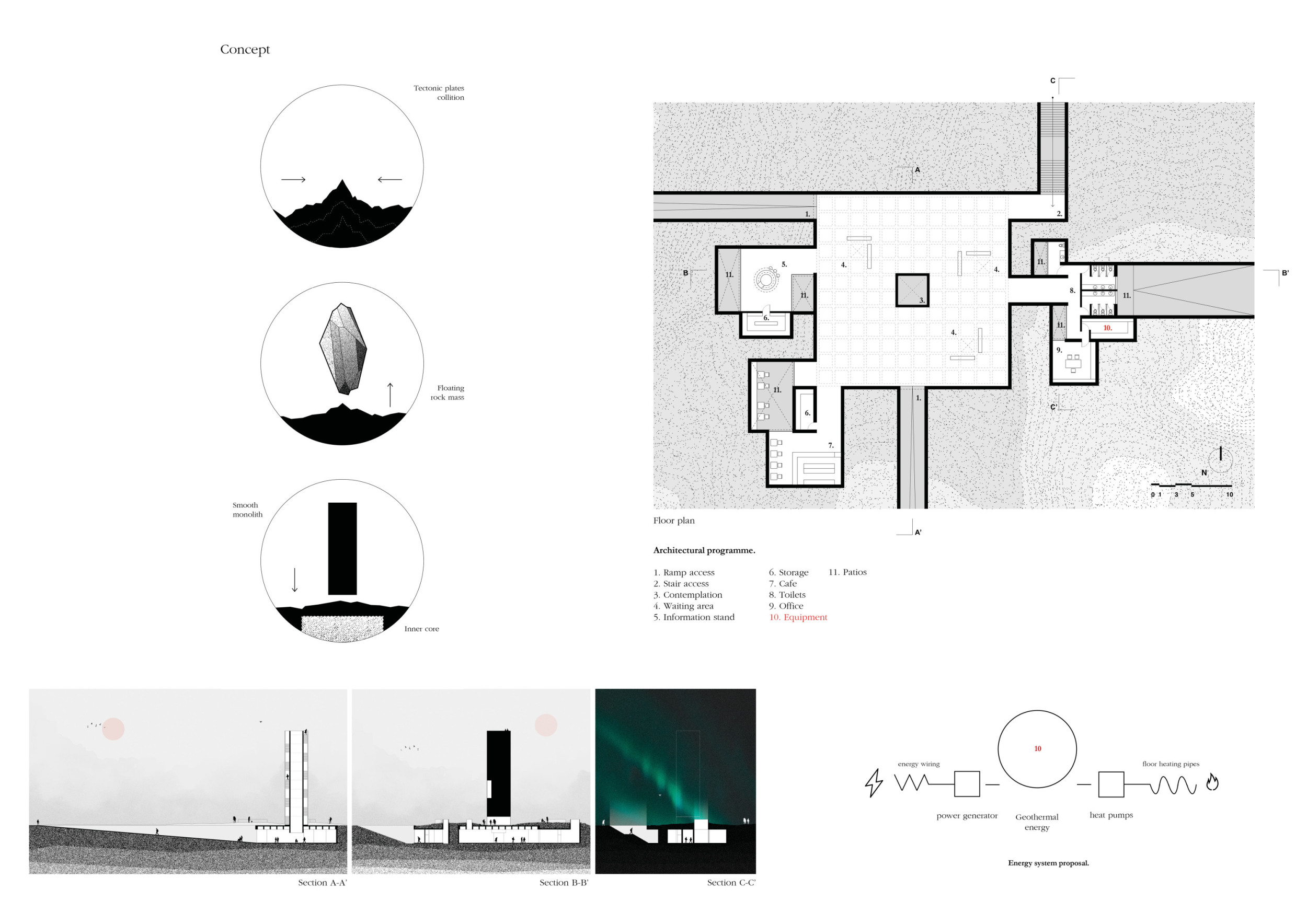 Architecture project // Reflective Monolith Integrating Natural Light ...