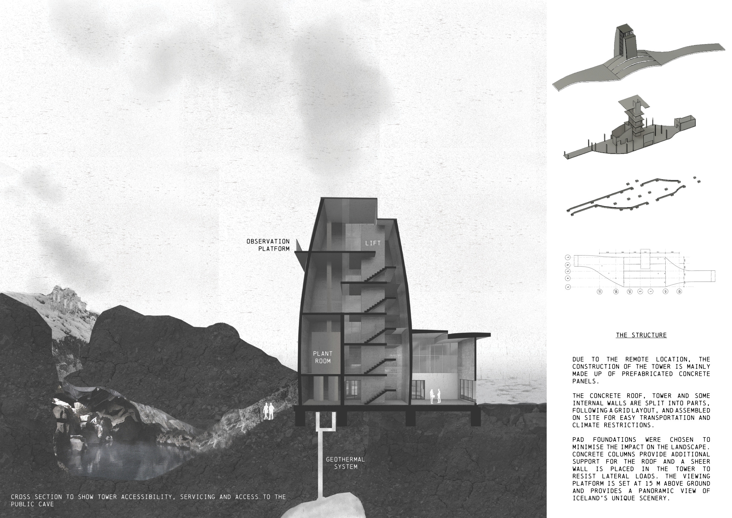 Architecture project // Tectonic-Inspired Tower Integrating Concrete ...