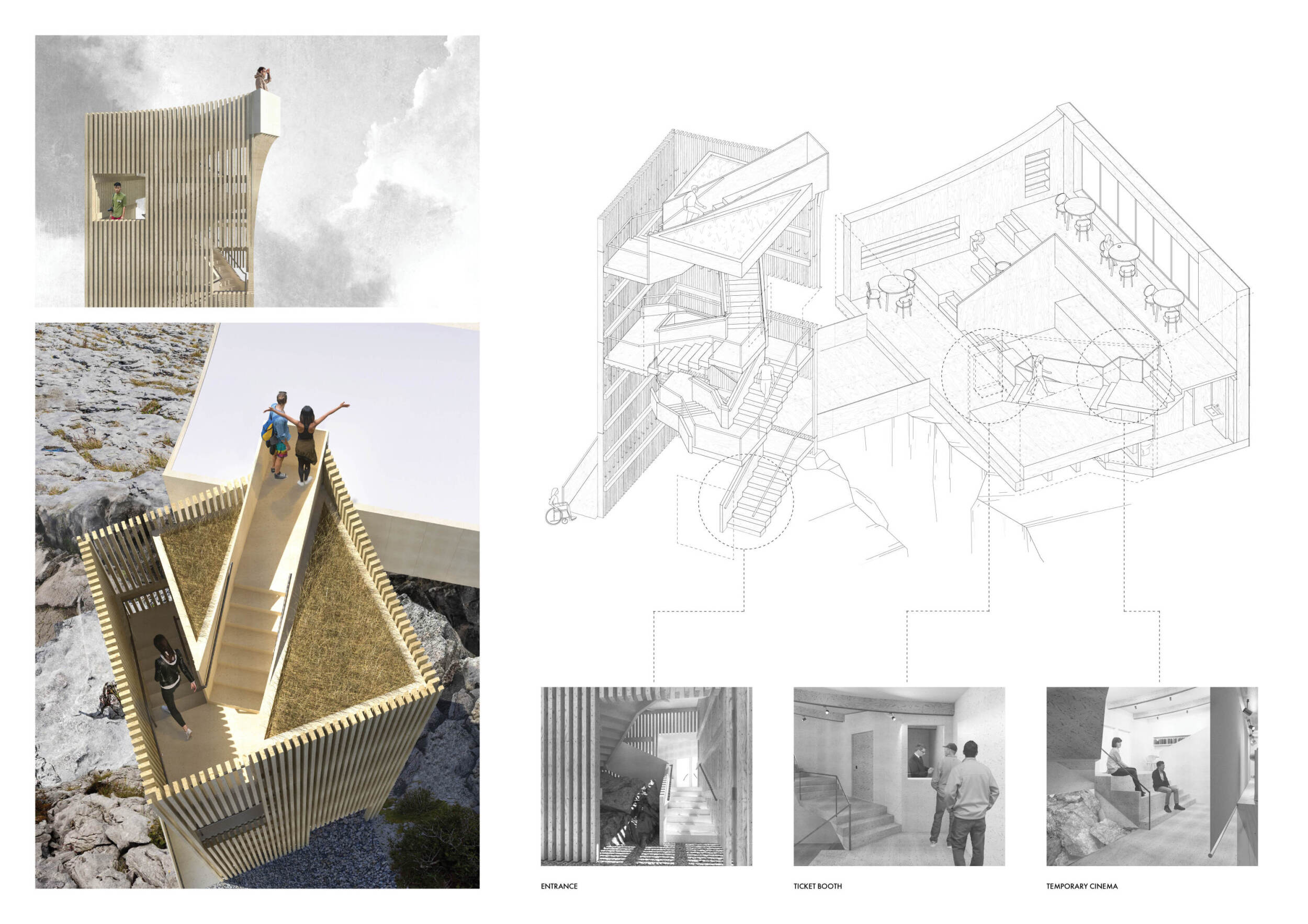 Architecture project // Porous Wood Enclosure with Trilateral ...