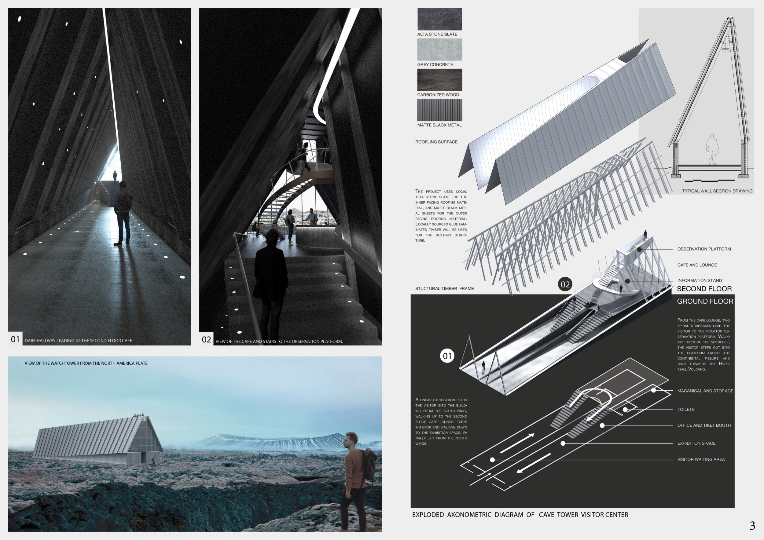 Architecture project // Gabled Towers Framing a Tectonic Rift with ...