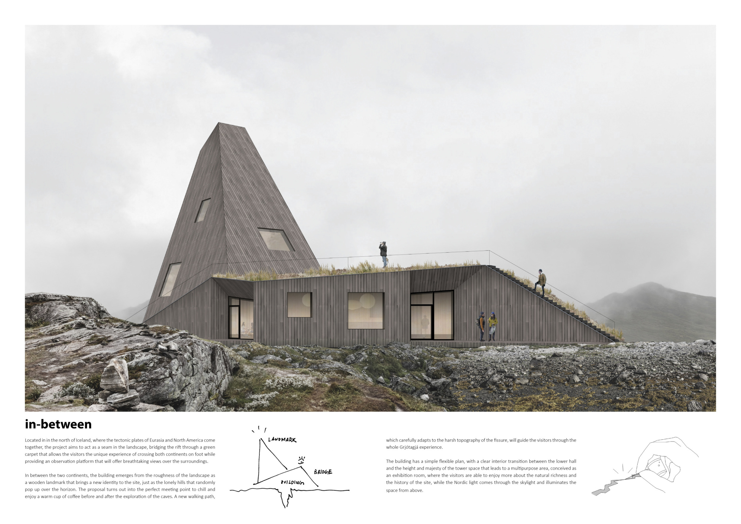 Architecture project // Timber Landmark Overlooking Tectonic Fissure ...