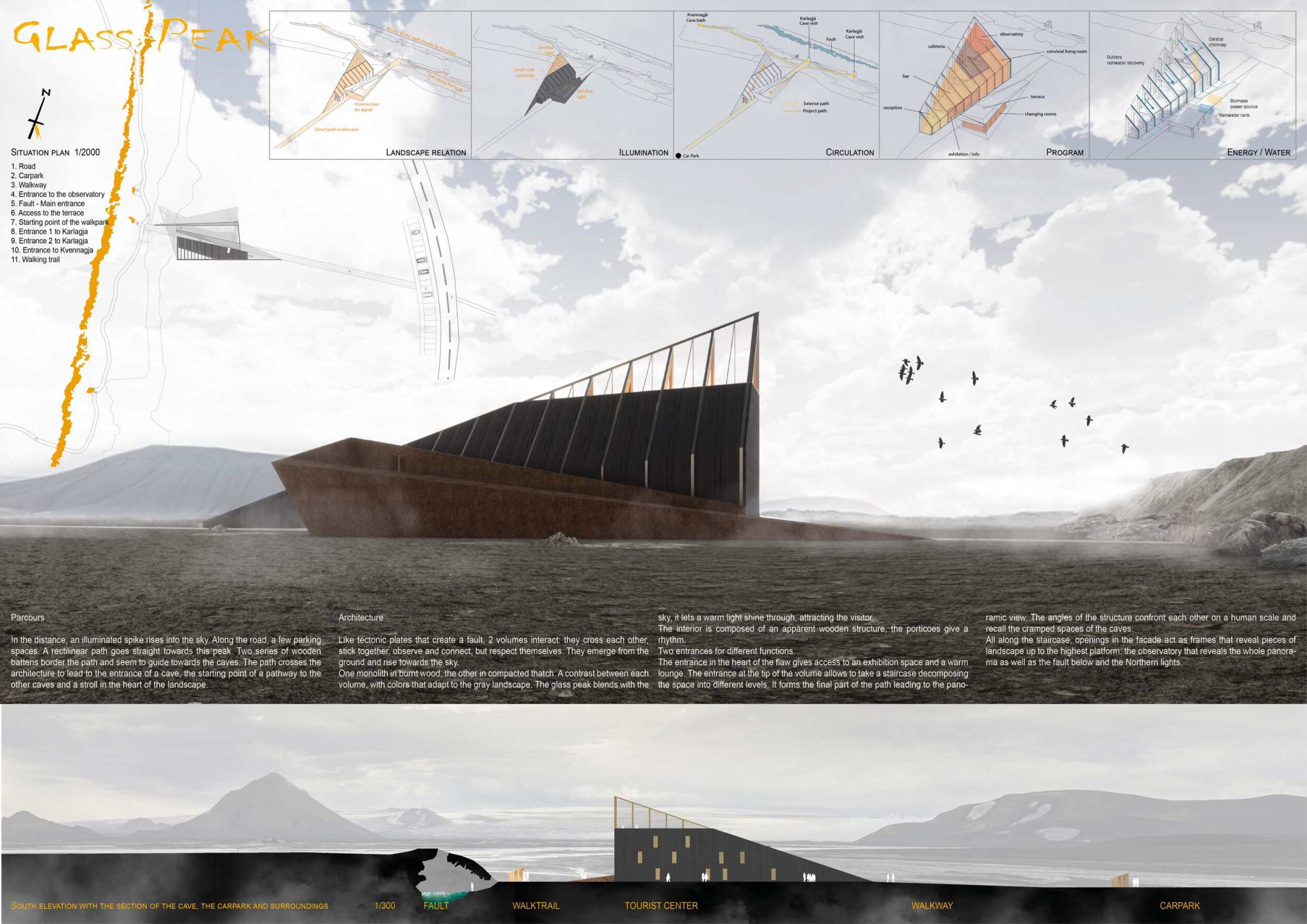 Architecture project // Charred Wooden Shingles and Panoramic Views in ...