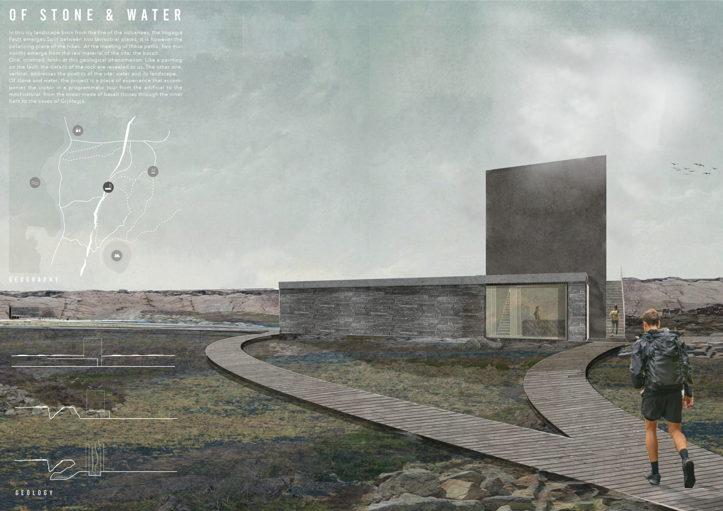 Architecture project // Basalt Monoliths Embracing Geothermal Warmth in ...