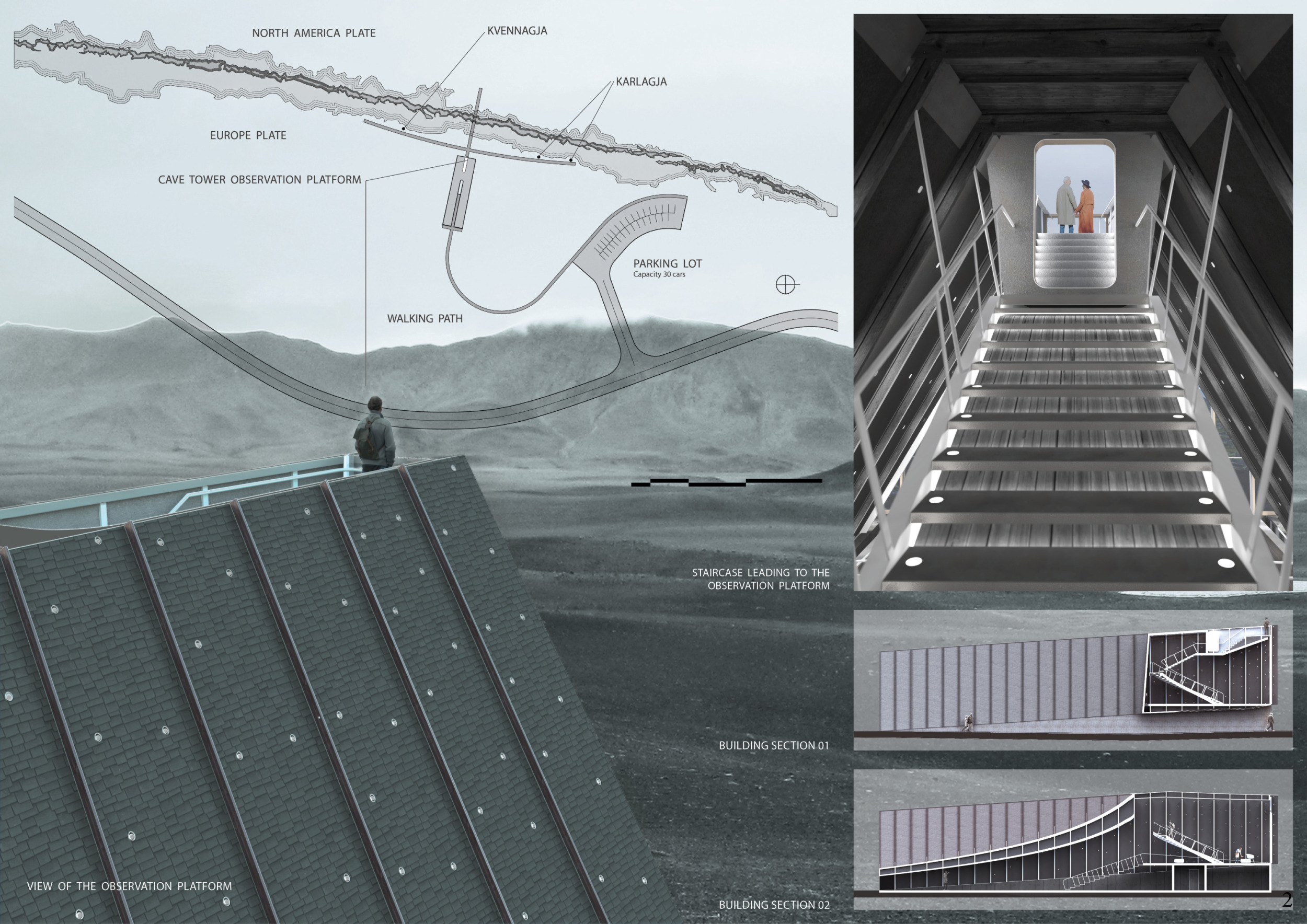 Architecture project // Gabled Towers Framing a Tectonic Rift with ...