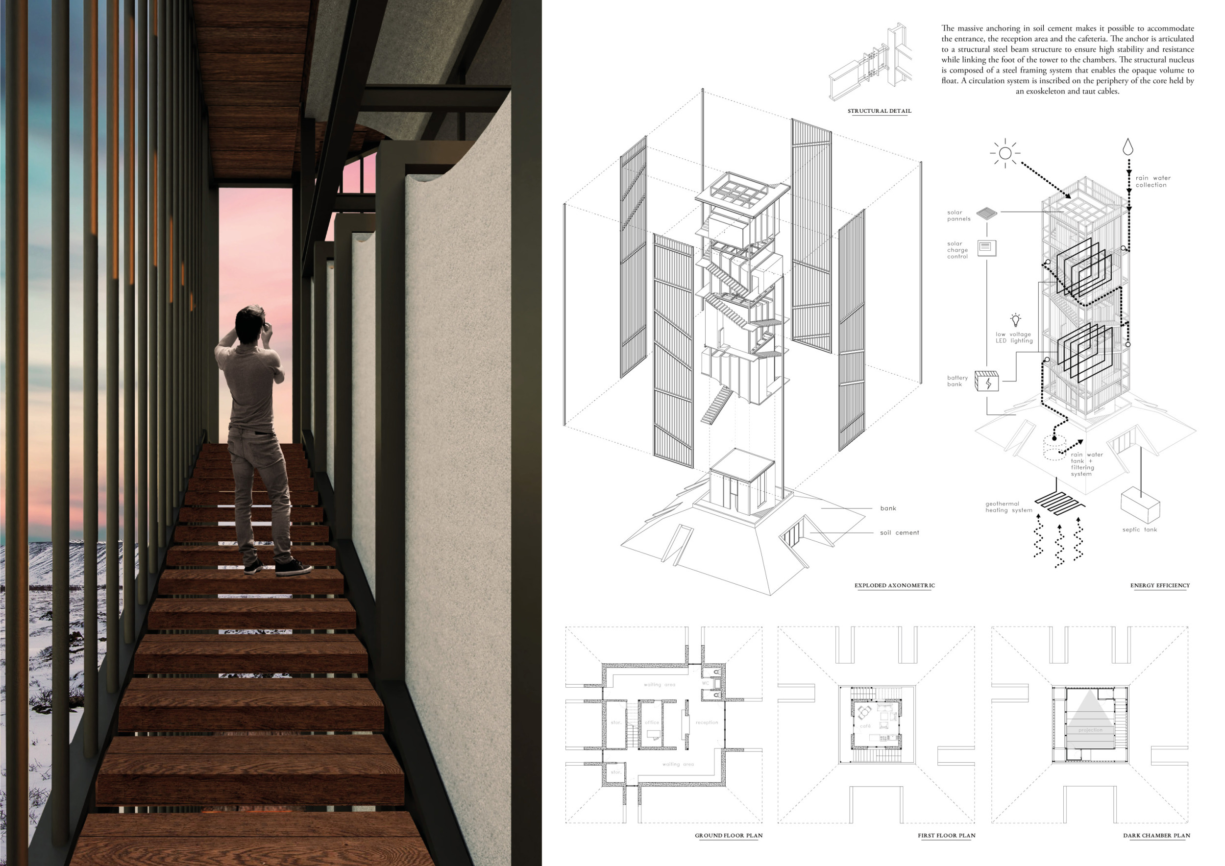 Architecture project // Floating Volumes with Soil Cement Structure ...