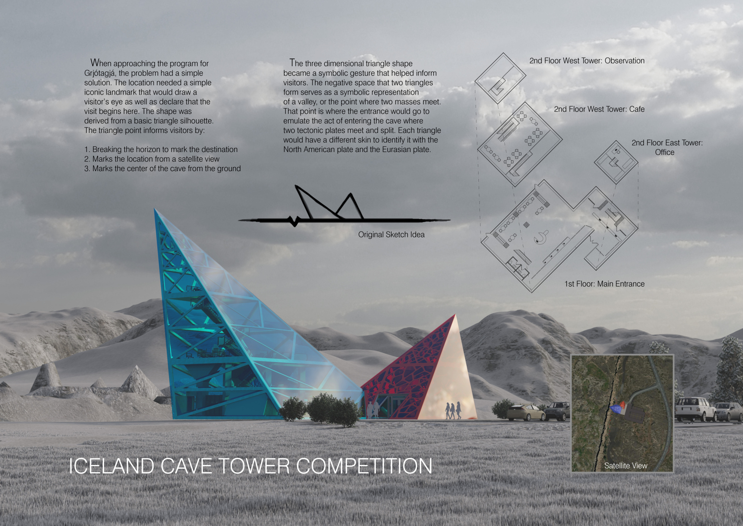 Architecture project // Triangular Landmark Featuring Recycled Glass ...