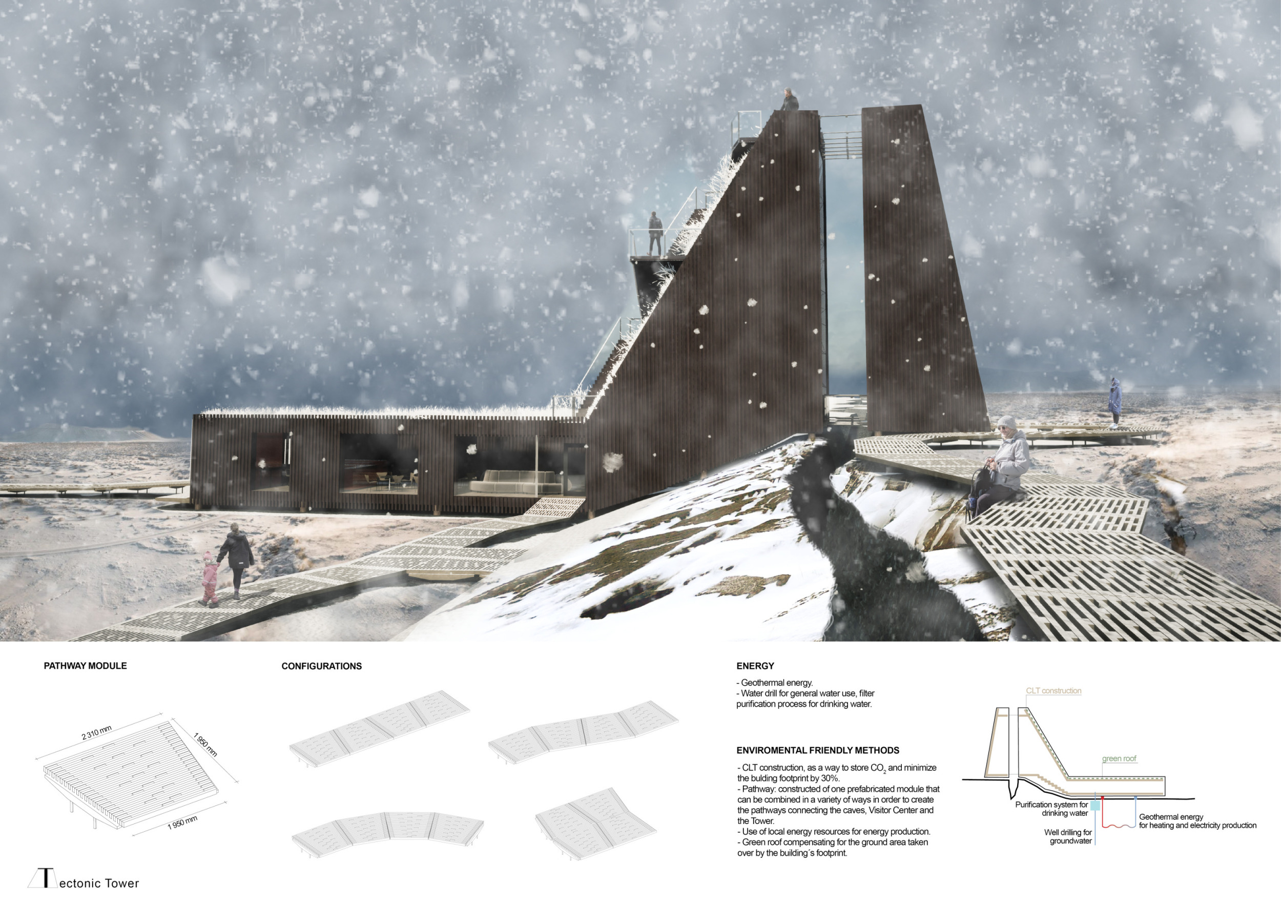 Architecture project // Crystal Textured Tower Overlooking Tectonic ...