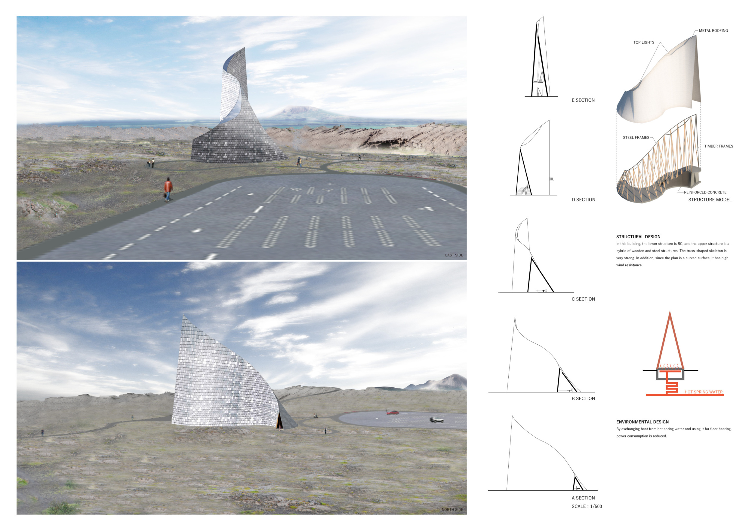 Architecture project // Curved Structure of Reinforced Concrete and ...