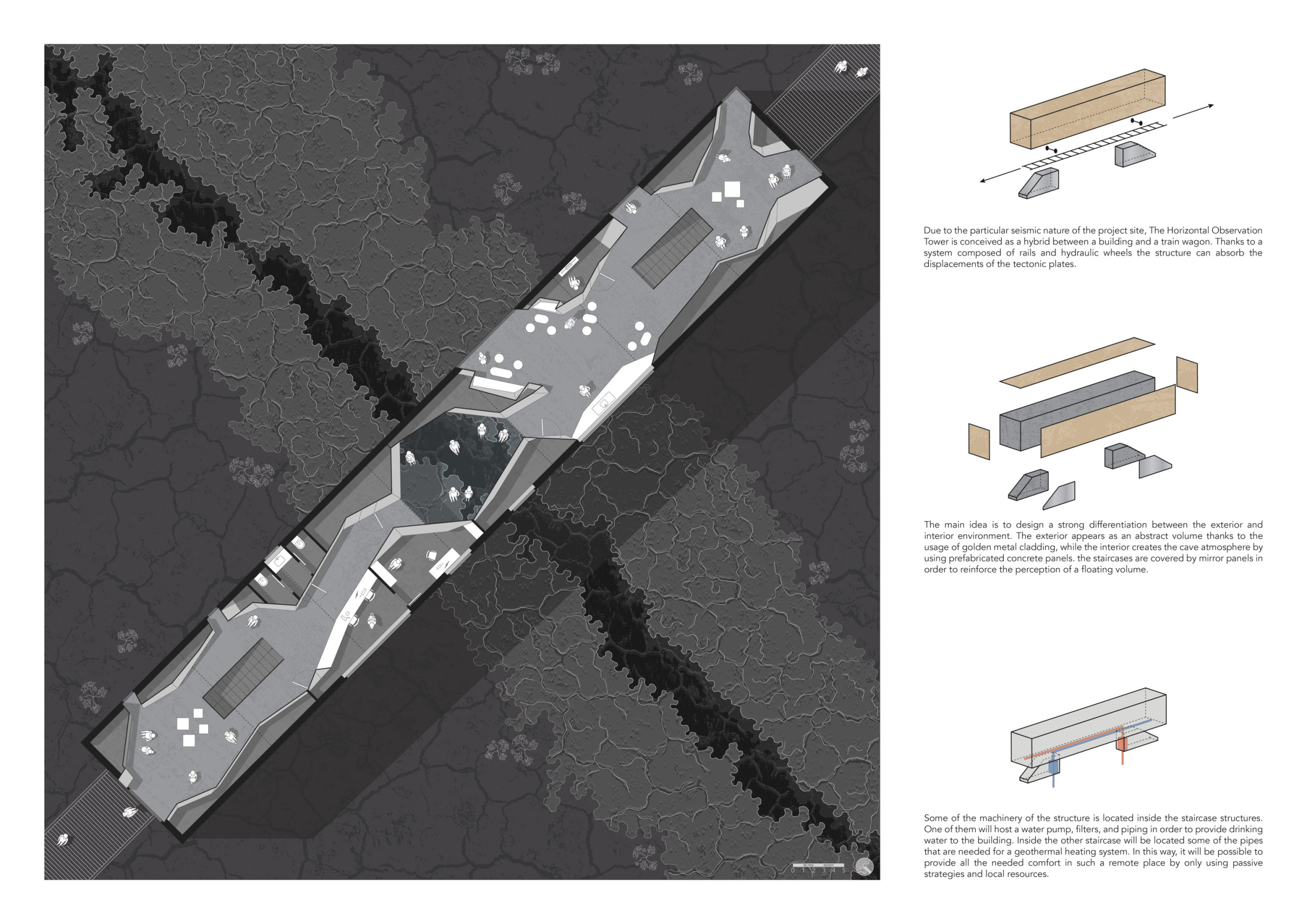 Architecture project // Golden-Clad Observation Tower with Recycled ...