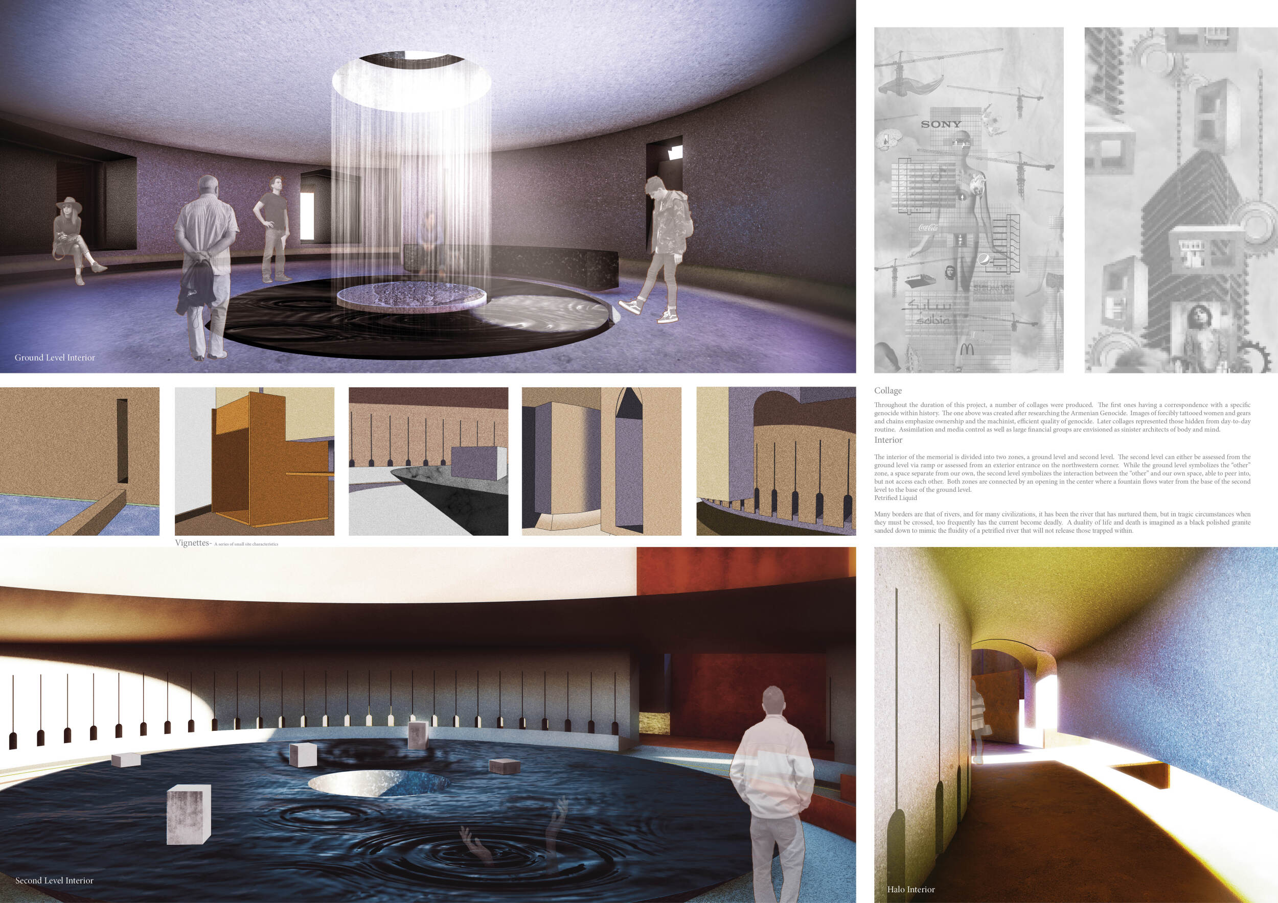 Architecture project // Corten Steel Halo over Reflective Pond in ...