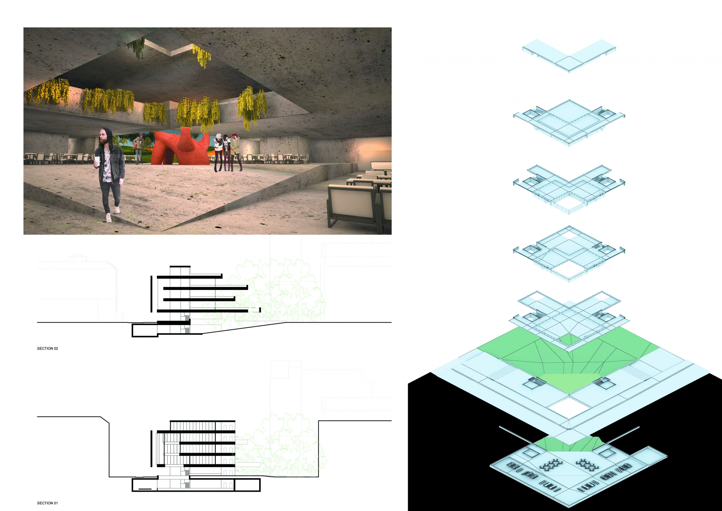 Architecture project // Charred Wood and Green Roofs Enhance Community ...