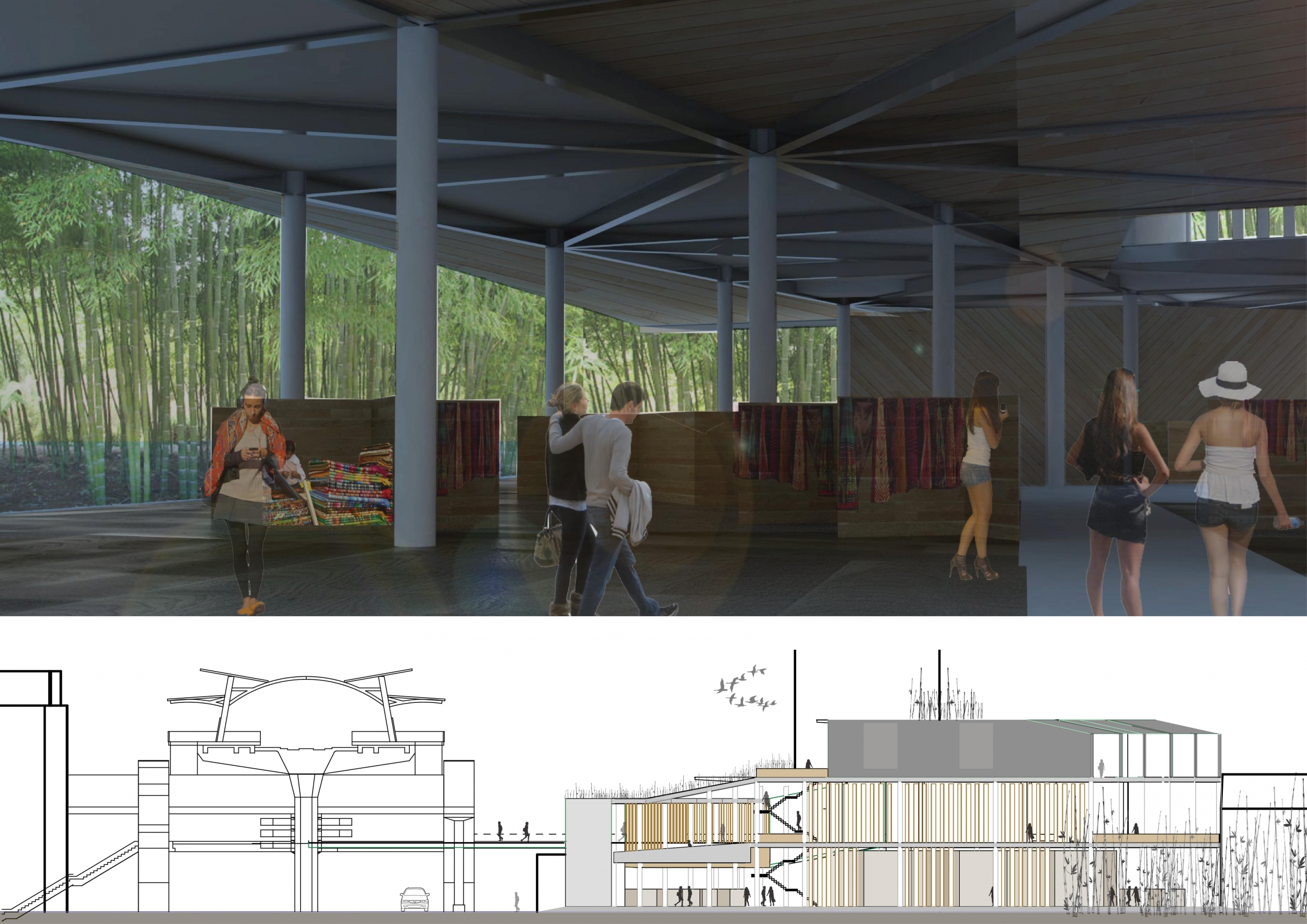 Architecture project // Charred Wooden Cladding and Bamboo Accents ...