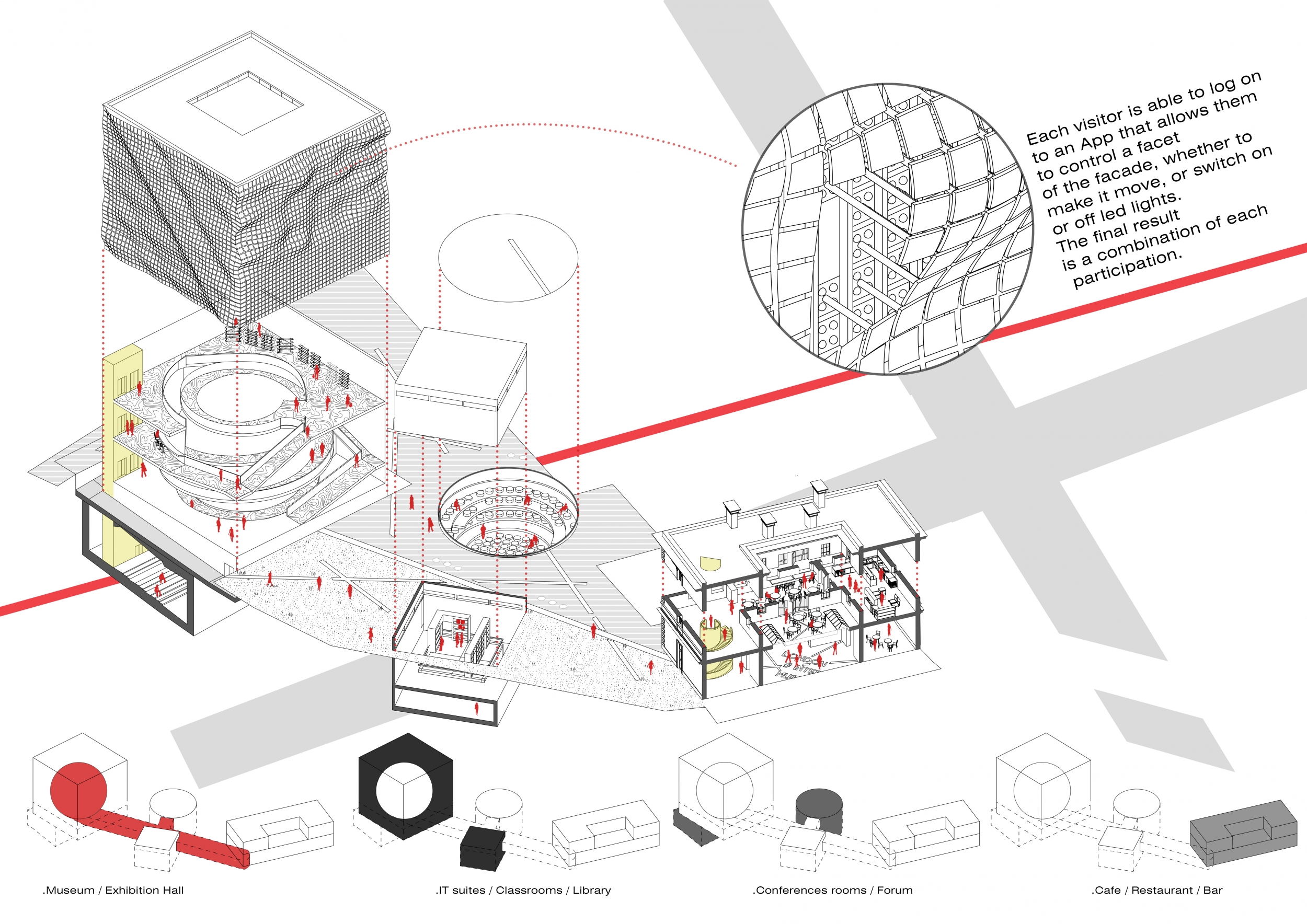 Architecture project // Responsive Facade with LED Elements and ...