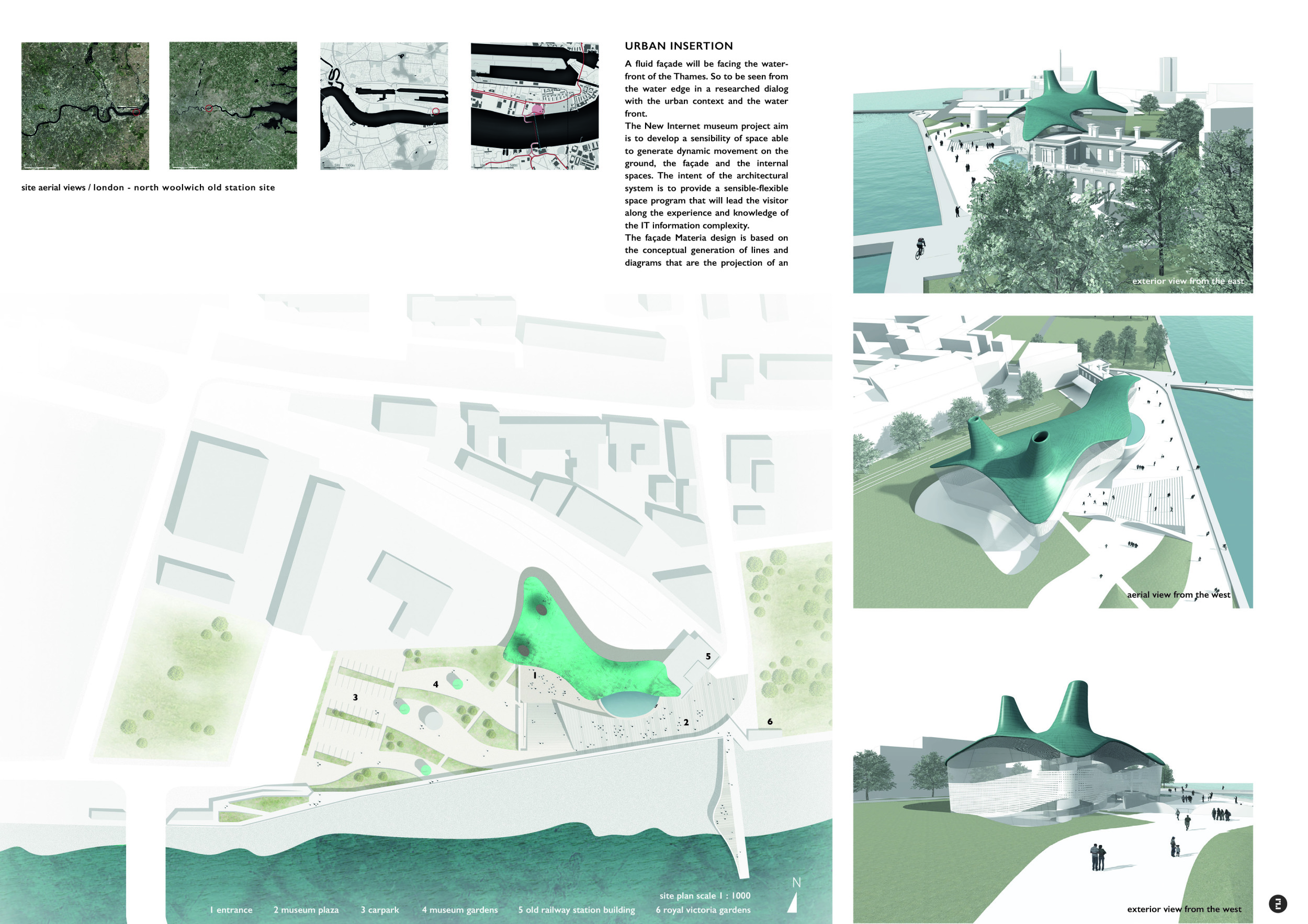 Architecture project // Undulating Facade with Green Roofs and ...
