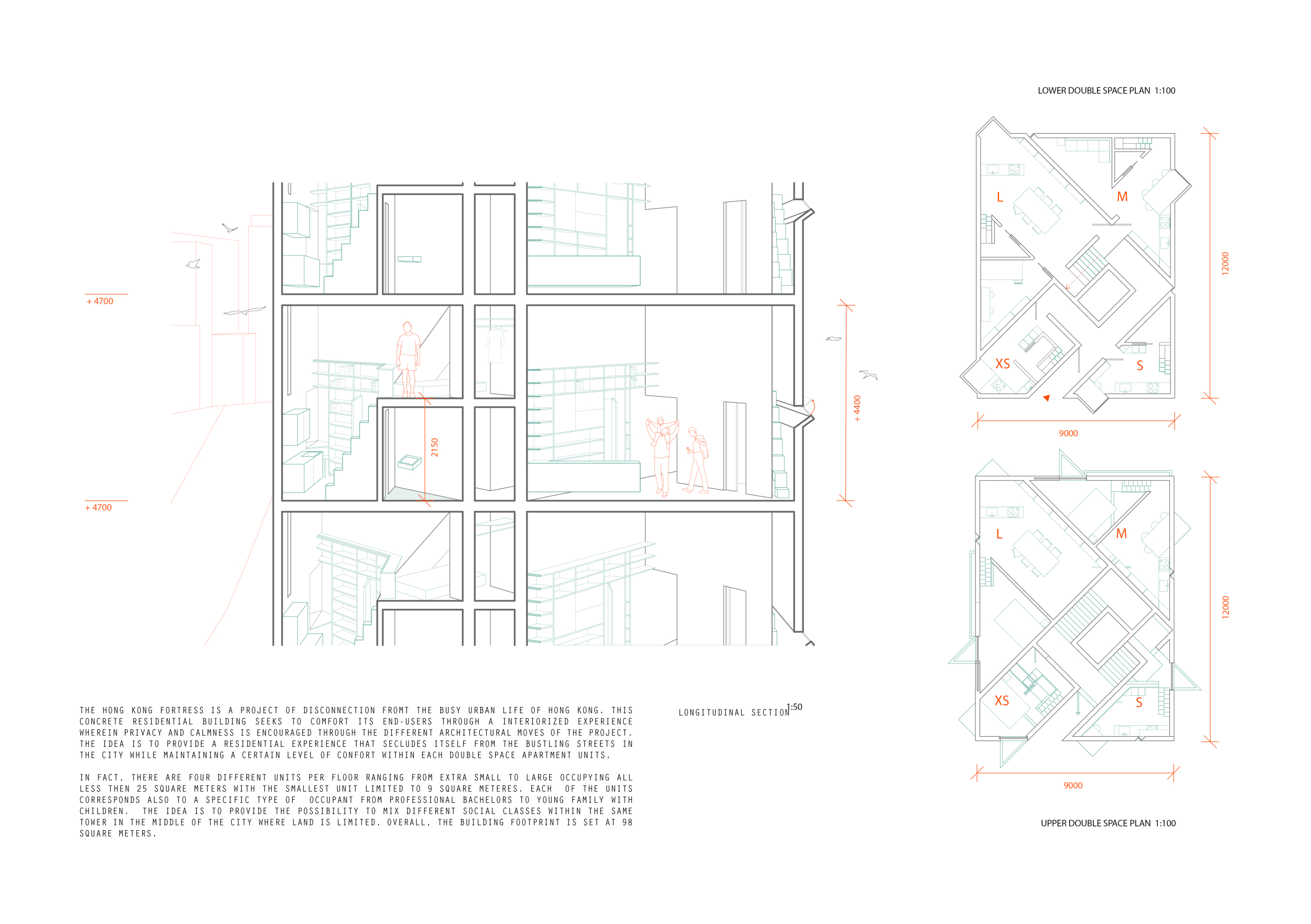 Architecture project // Staggered Balconies and Painted Metal Accents ...