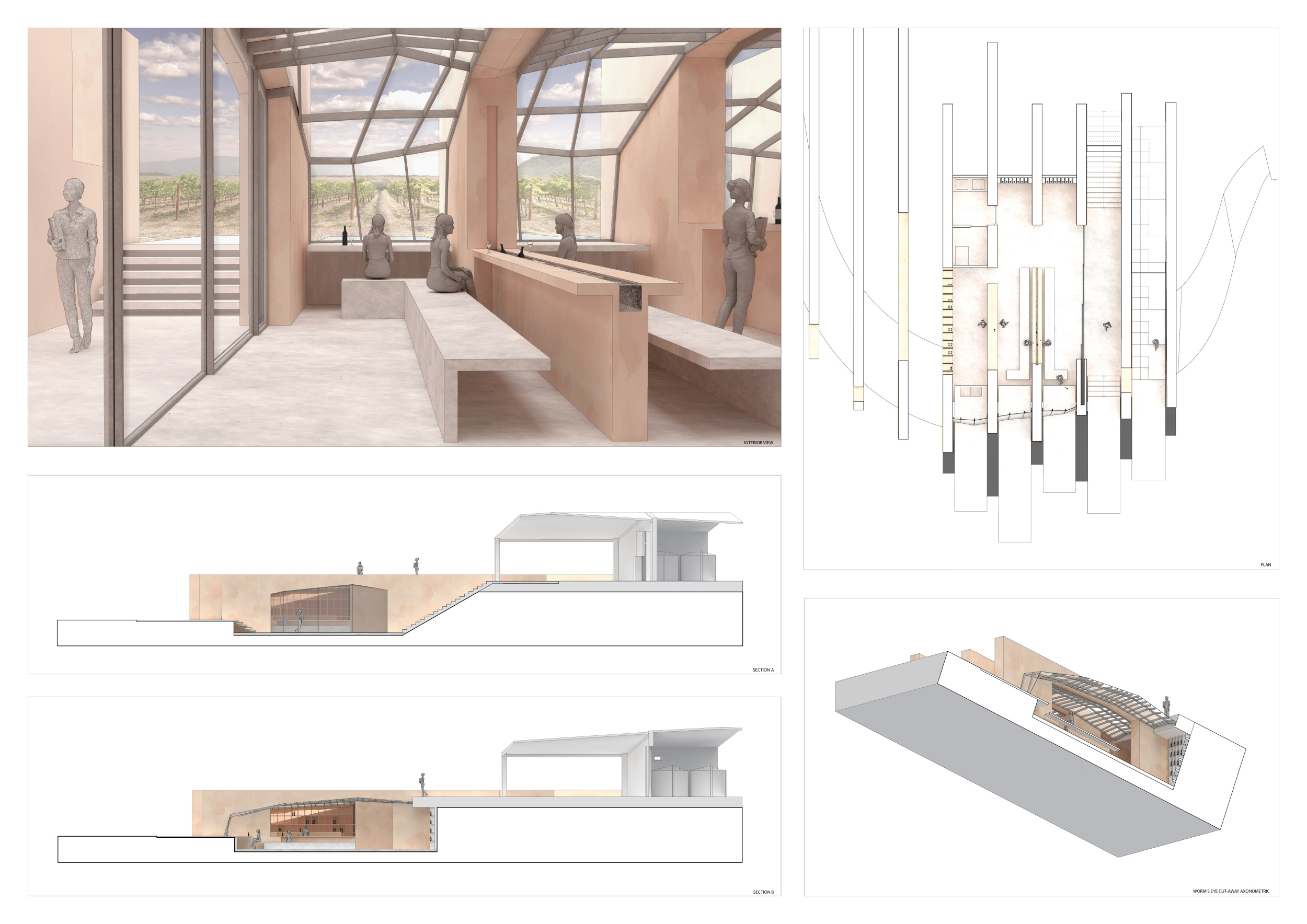 Architecture project // Framed Views and Glazed Envelopes in a Vineyard ...