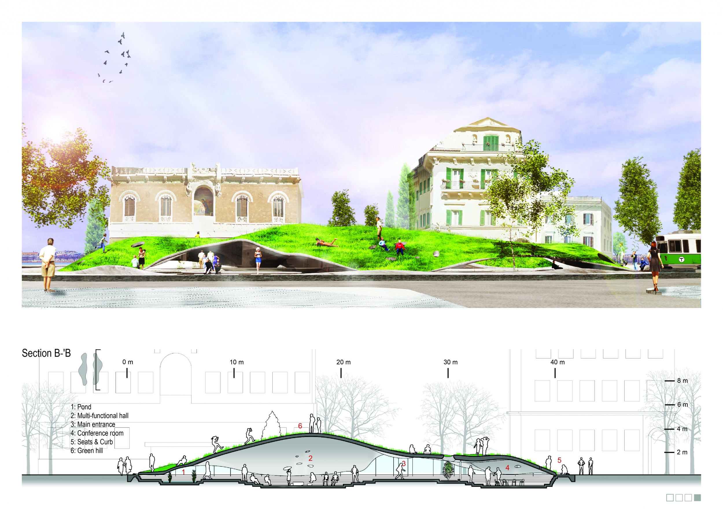 Architecture project // Sustainable Community Hub with Organic Concrete ...