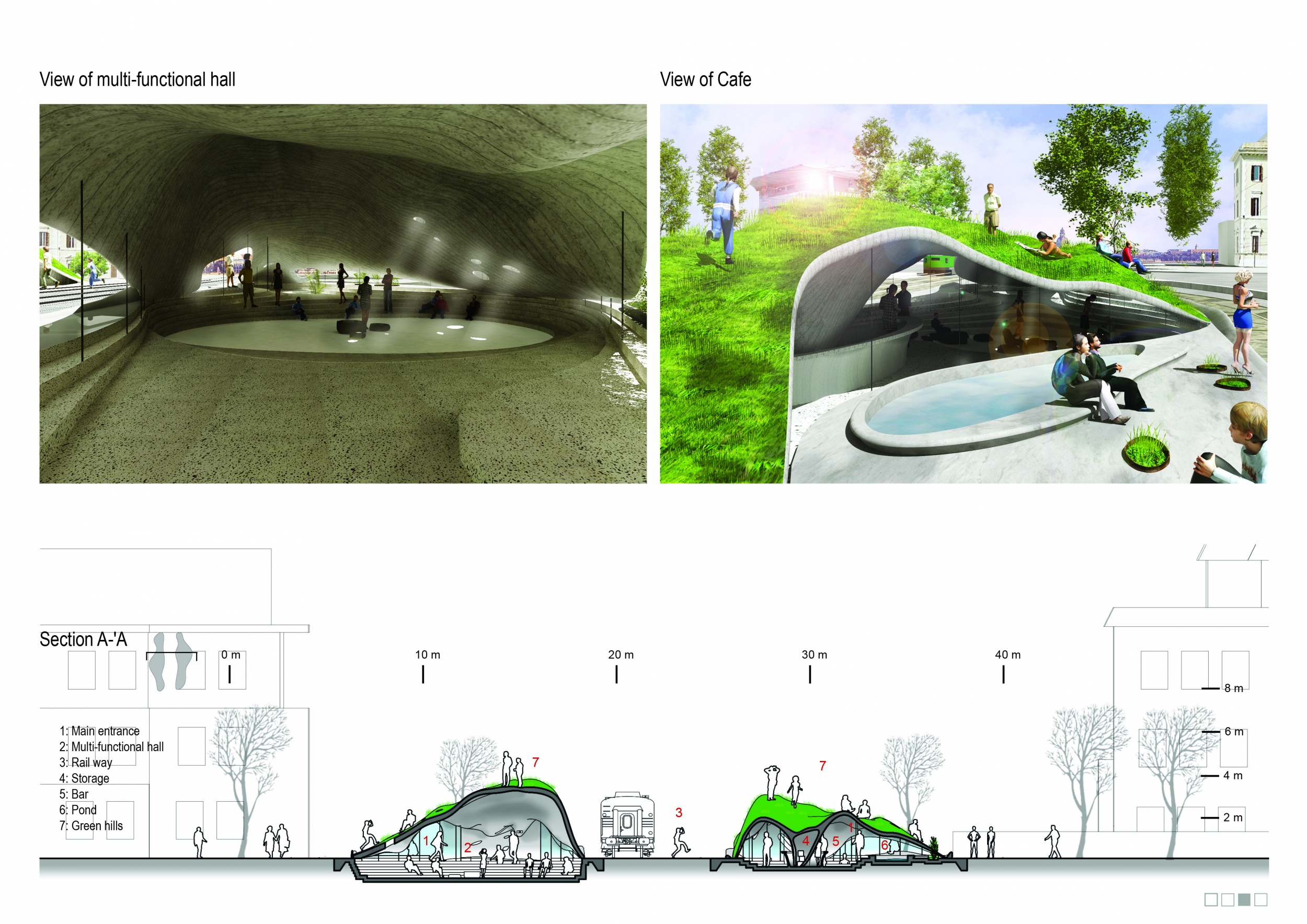 Architecture project // Sustainable Community Hub with Organic Concrete ...