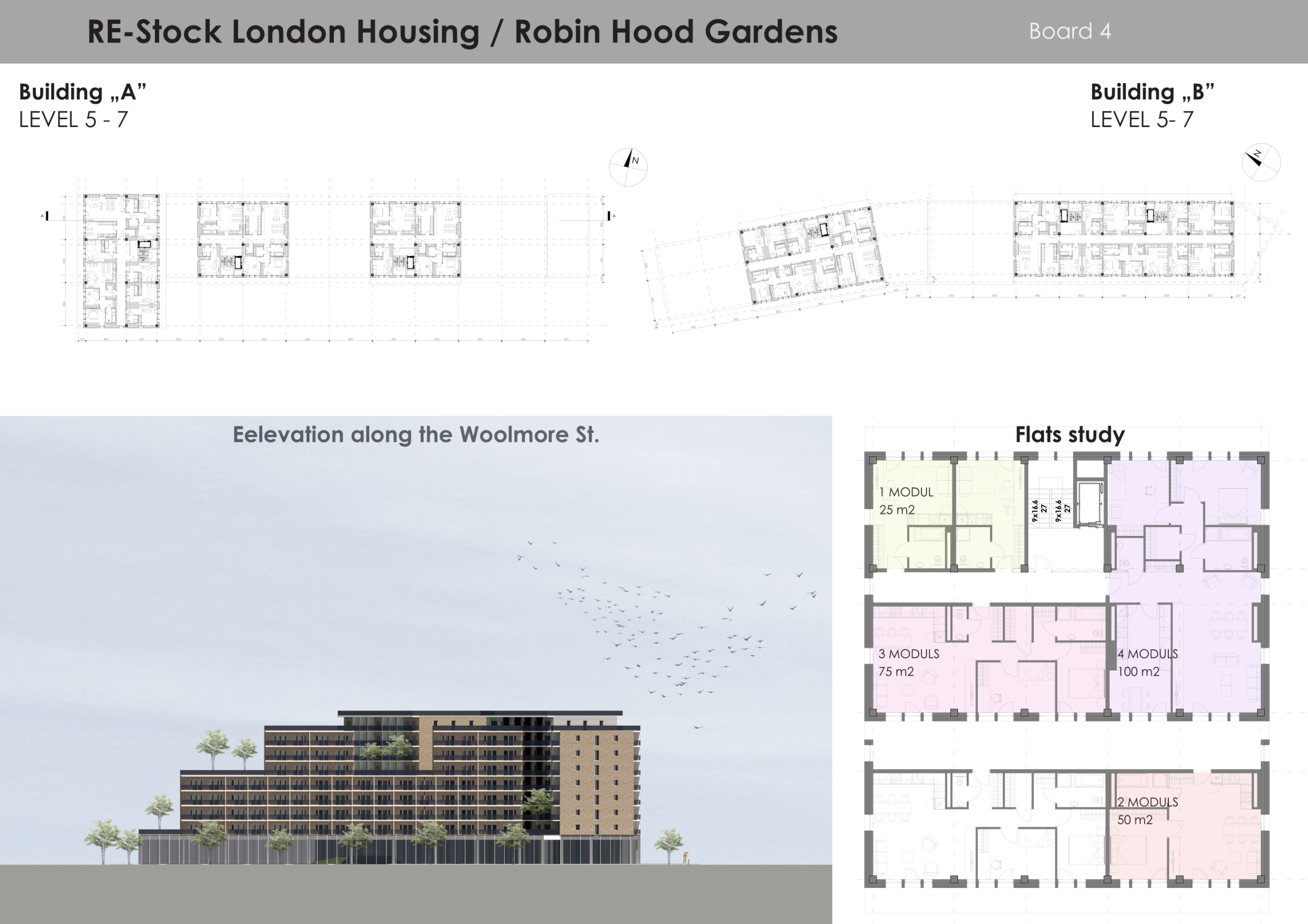 Architecture project // Rooftop Gardens and Modular Micro-Apartments in ...