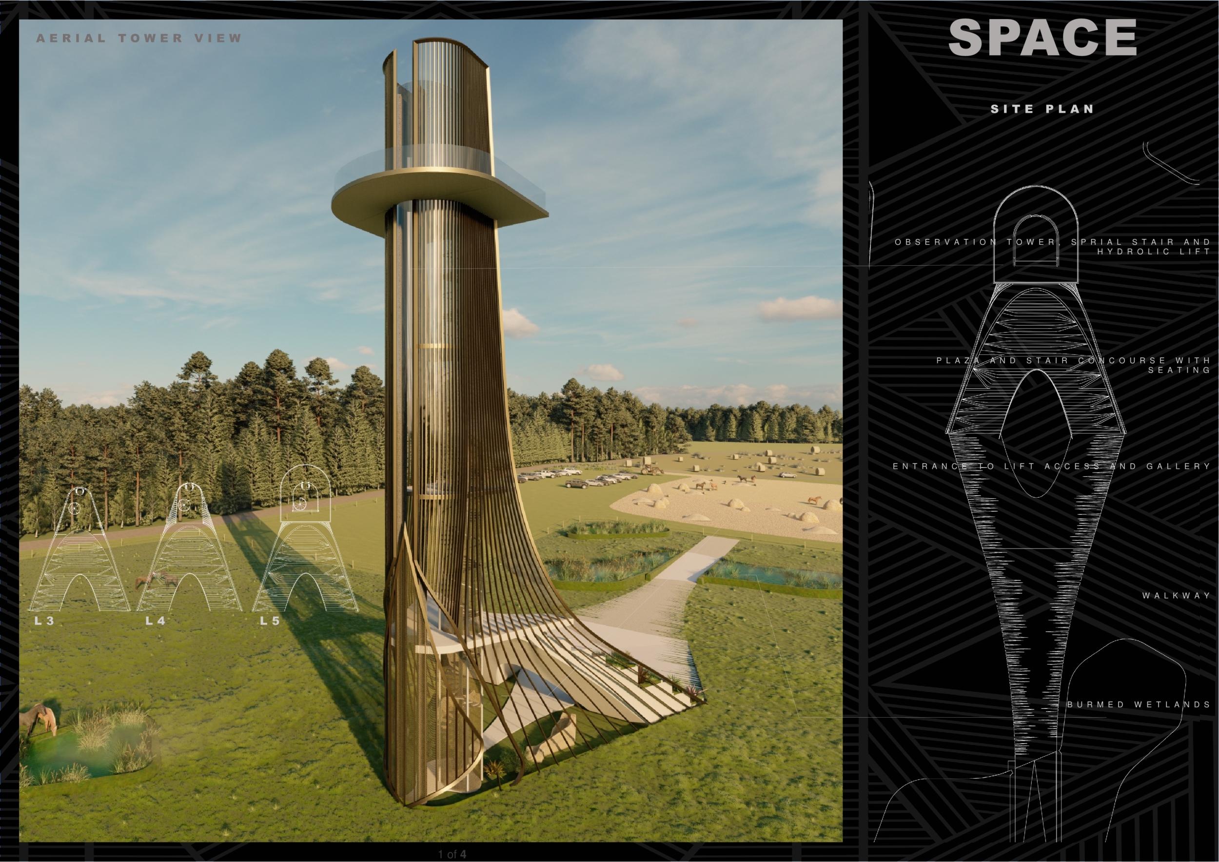 Architecture project // Hydraulic Lift Tower Crafted with Concrete and ...