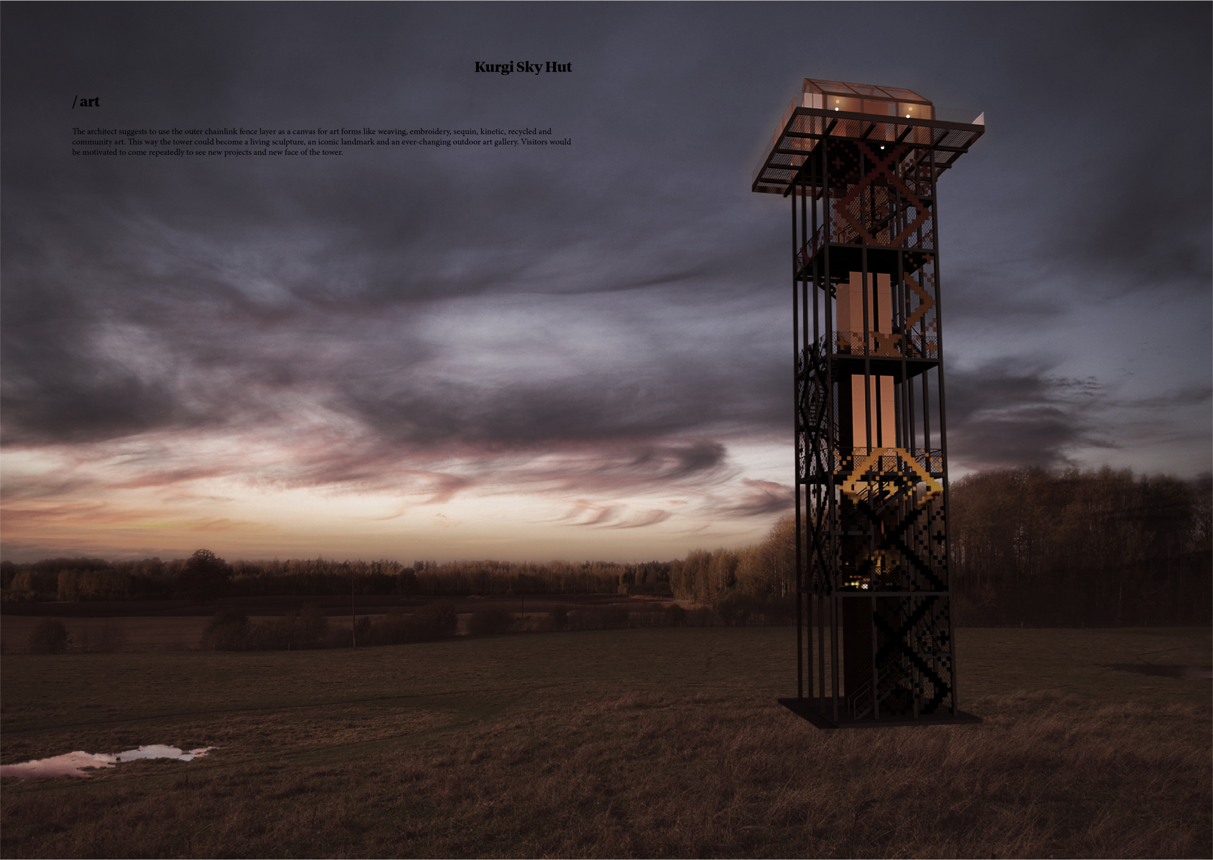 Architecture project // Reflective Glass and Chain-Link Framework ...