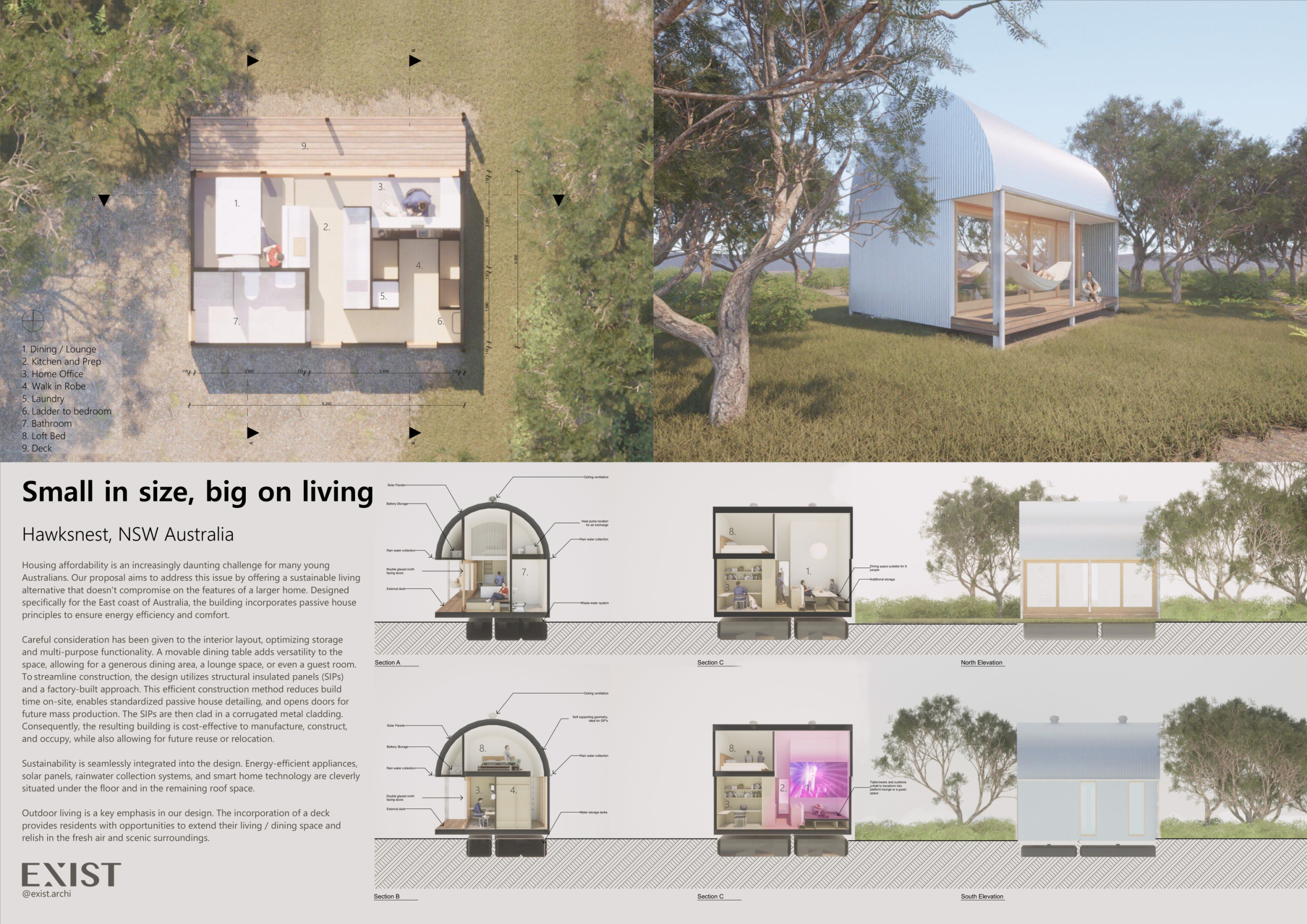 Architecture project // Passive Design Featuring Corrugated Metal and ...