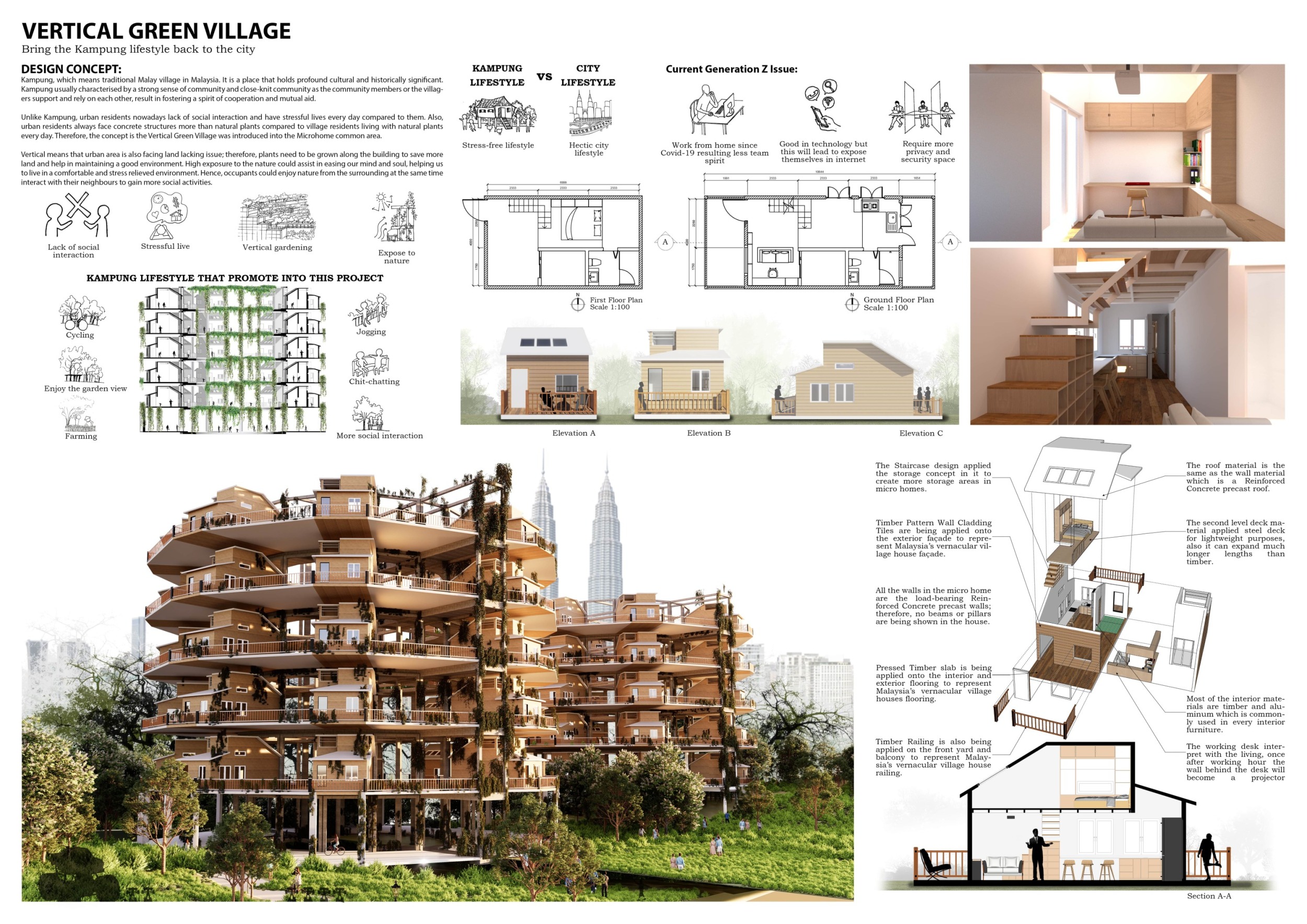 Architecture project // Vertical Gardens Integrated with Timber ...